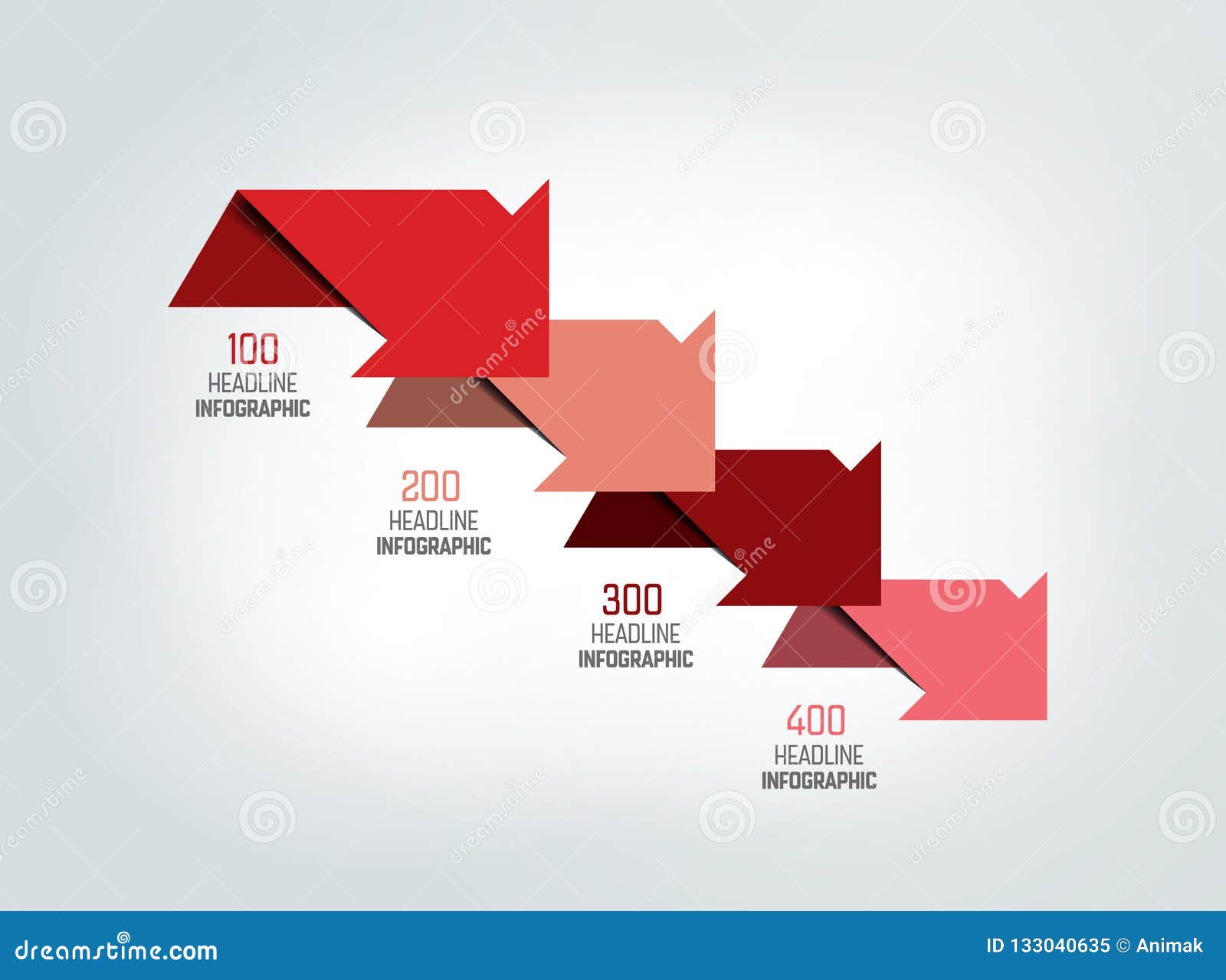 4 Arrows Scheme, Chart, Template, Infographic. Stock Vector ...