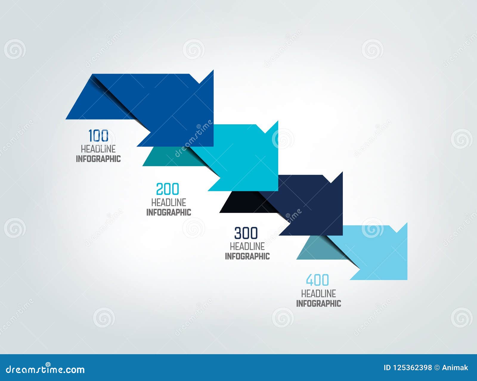 4 Arrows Scheme, Chart, Template, Infographic. Stock Vector ...