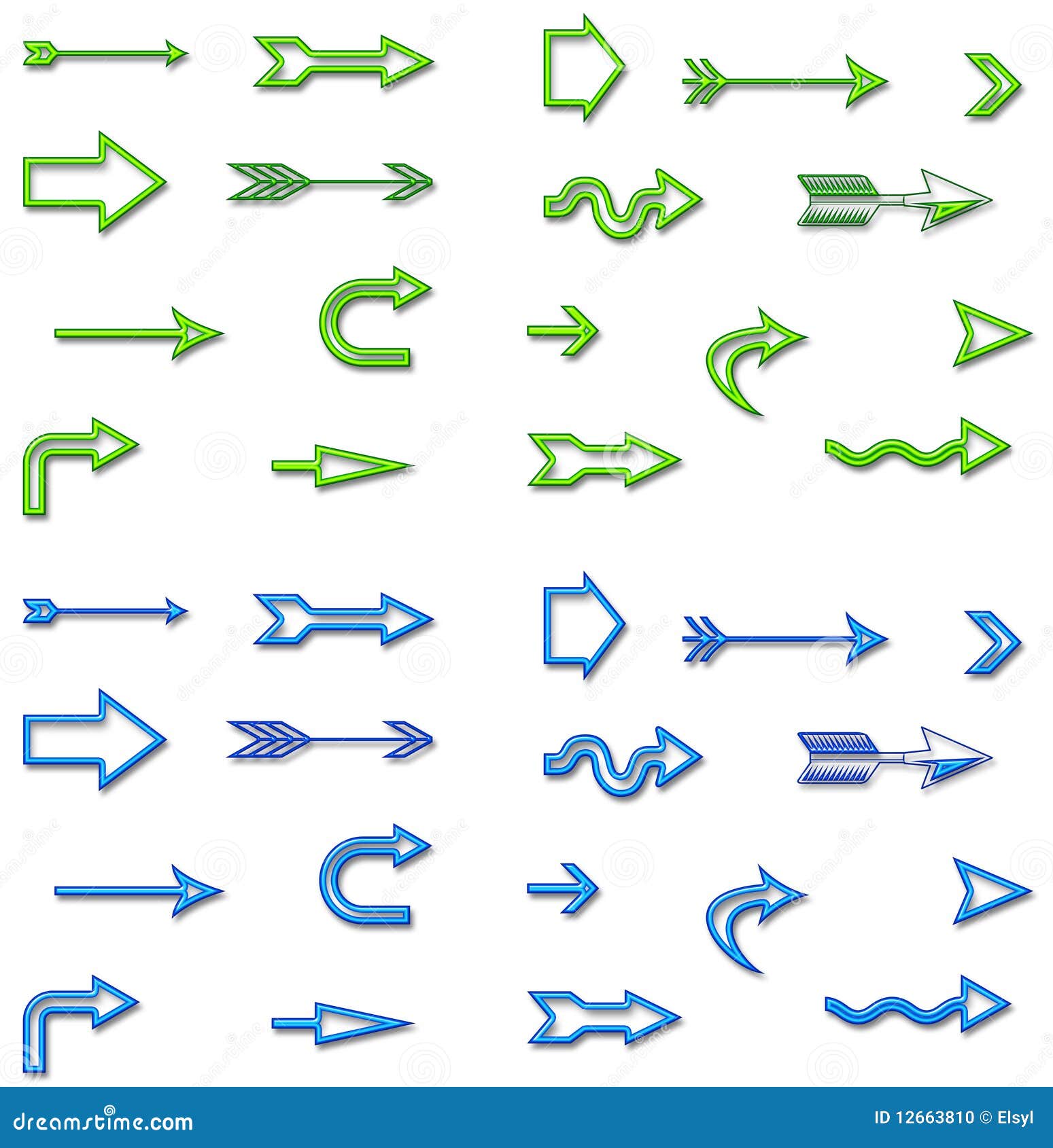 Arrows Set stock illustration. Illustration of design - 12663810