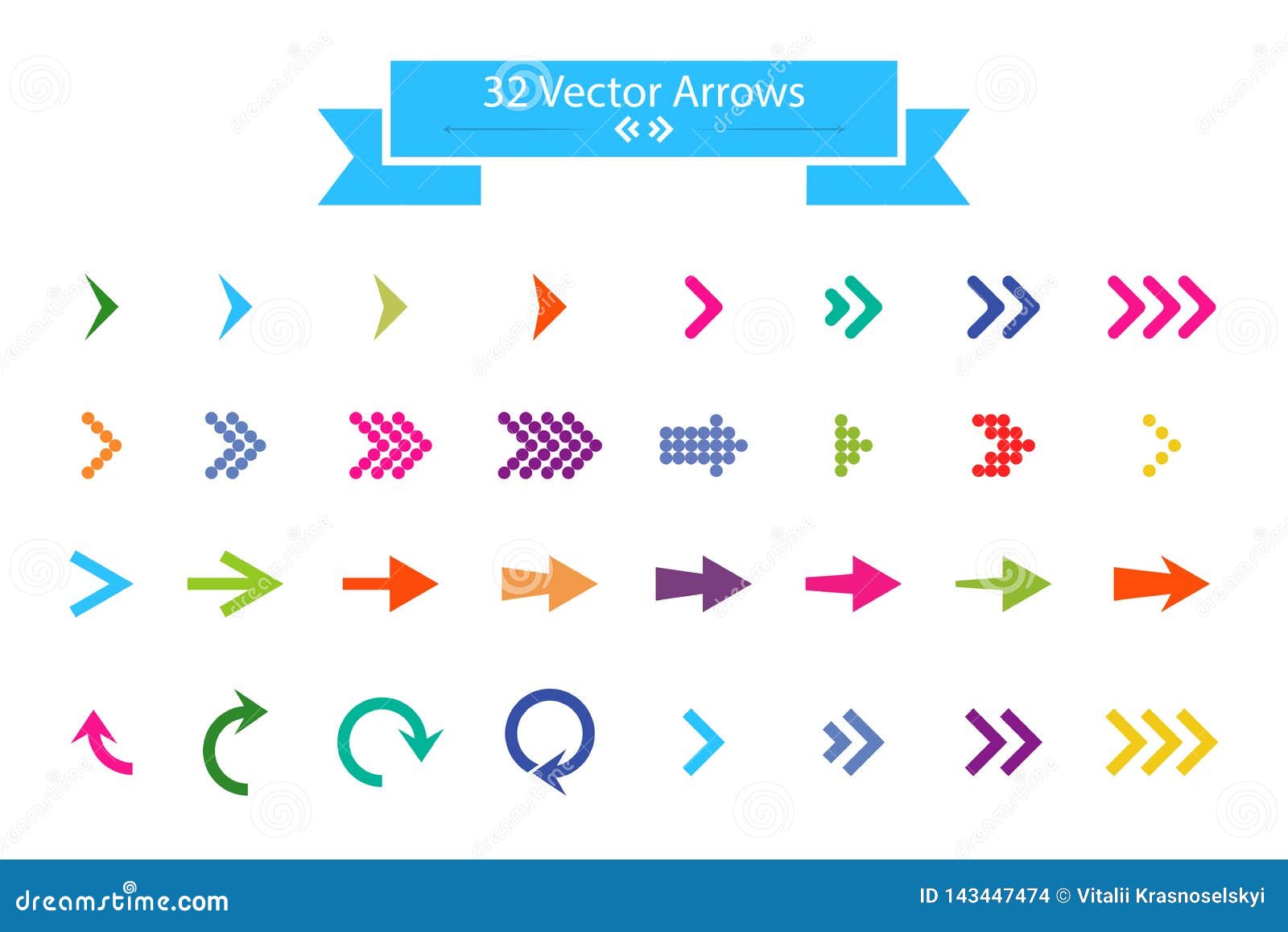 Arrows Set. Arrow Icon. Arrow Colorful Colored. Vector Icon. Arrow ...