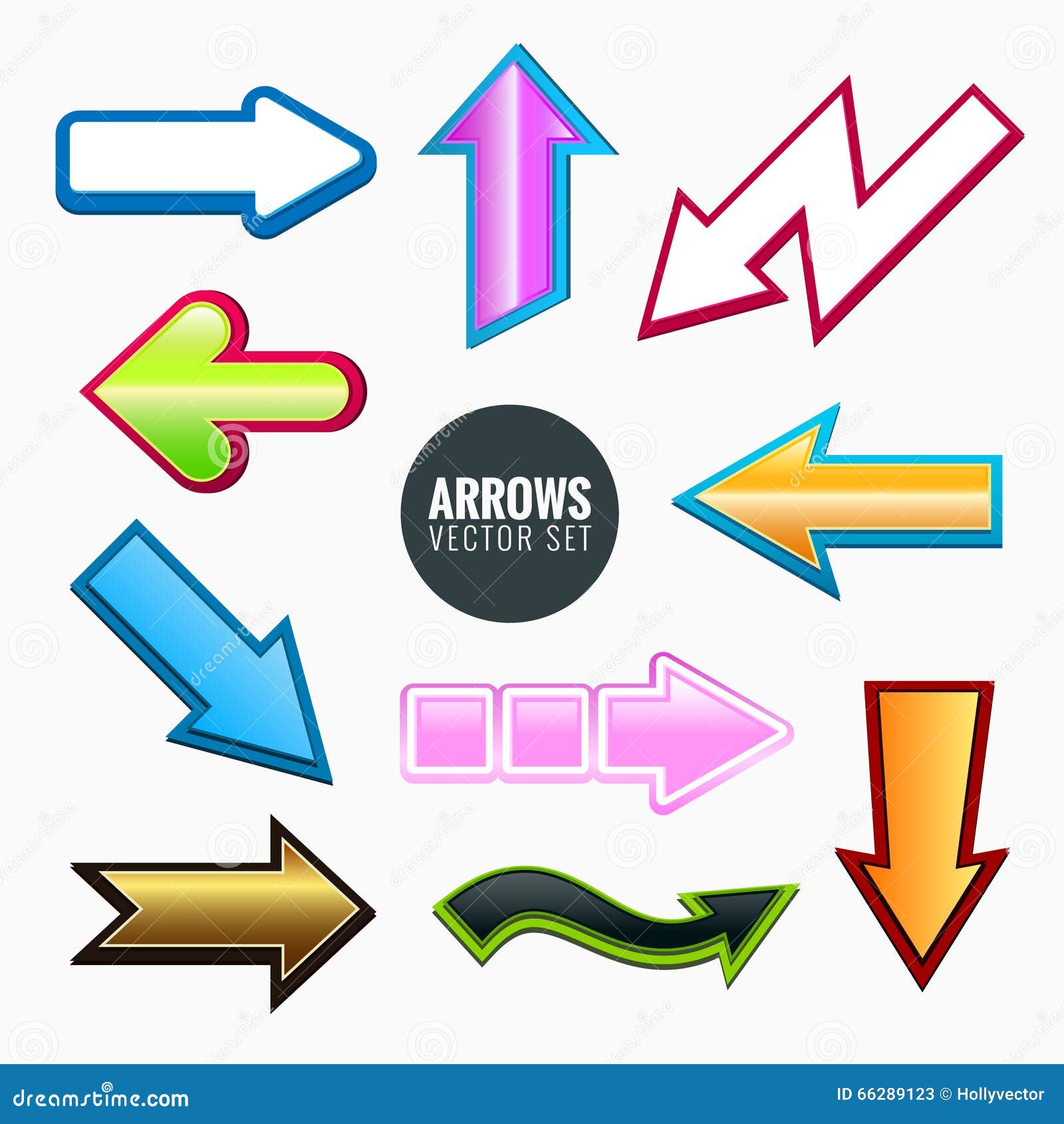 Arrows Set, Colorful Different Styles Stock Vector - Illustration of ...