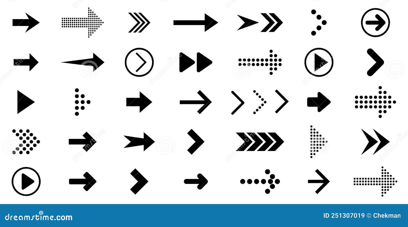 Arrows. Set of Different Arrows Stock Vector - Illustration of black ...