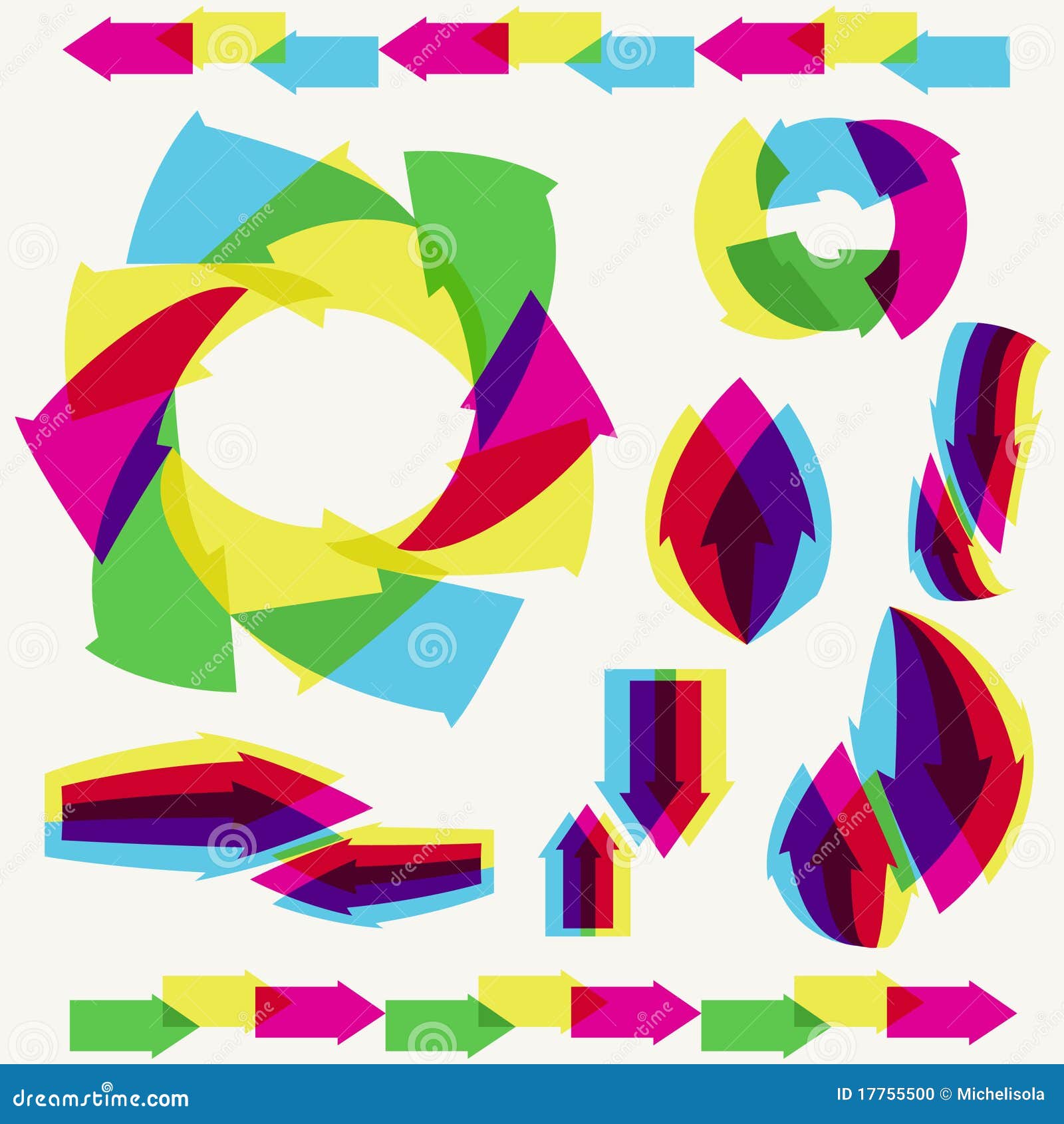 Arrows set multicolor stock vector. Illustration of direction - 17755500