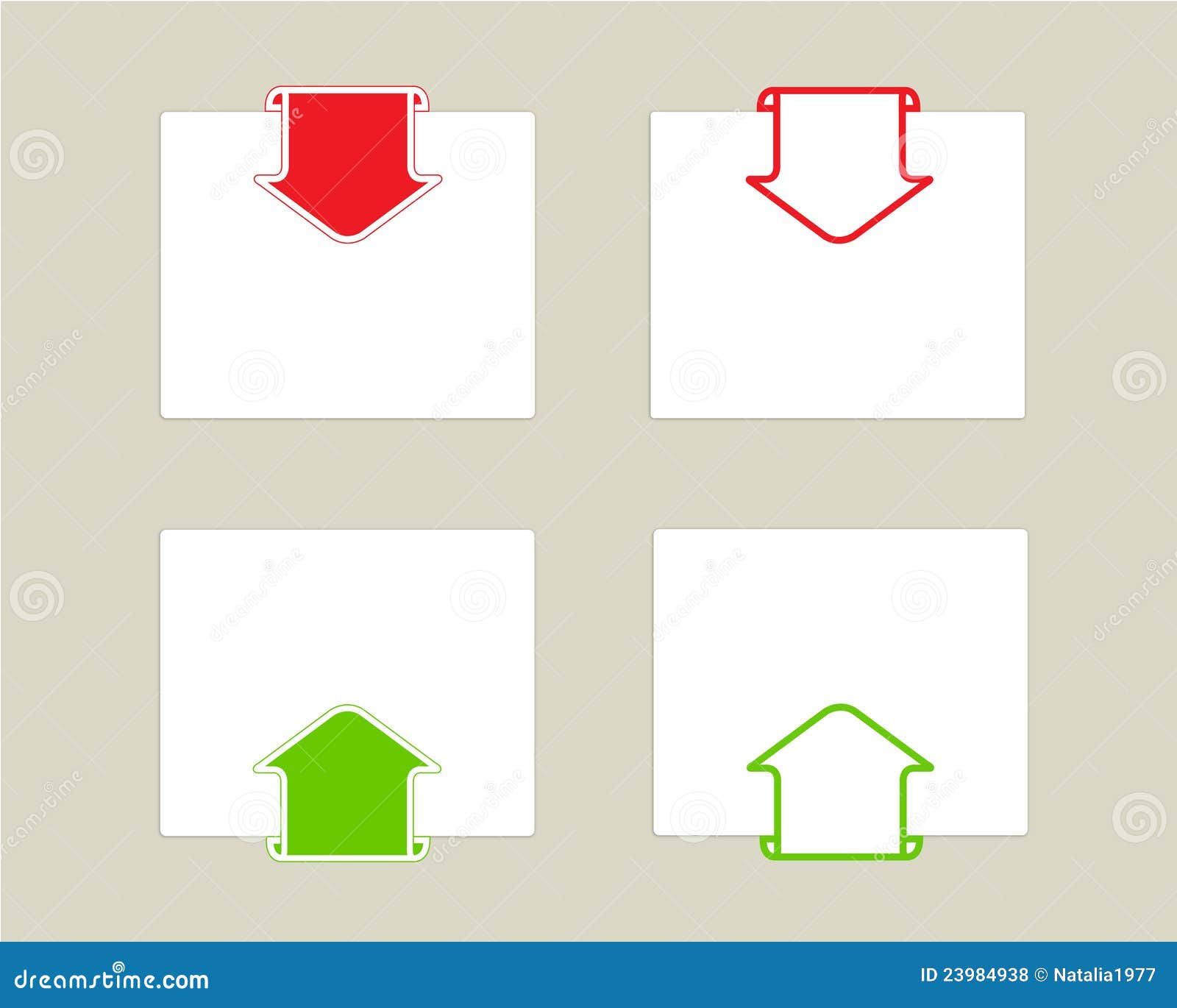 Arrows Set with Paper for Note.Vector Illustration Stock Vector ...