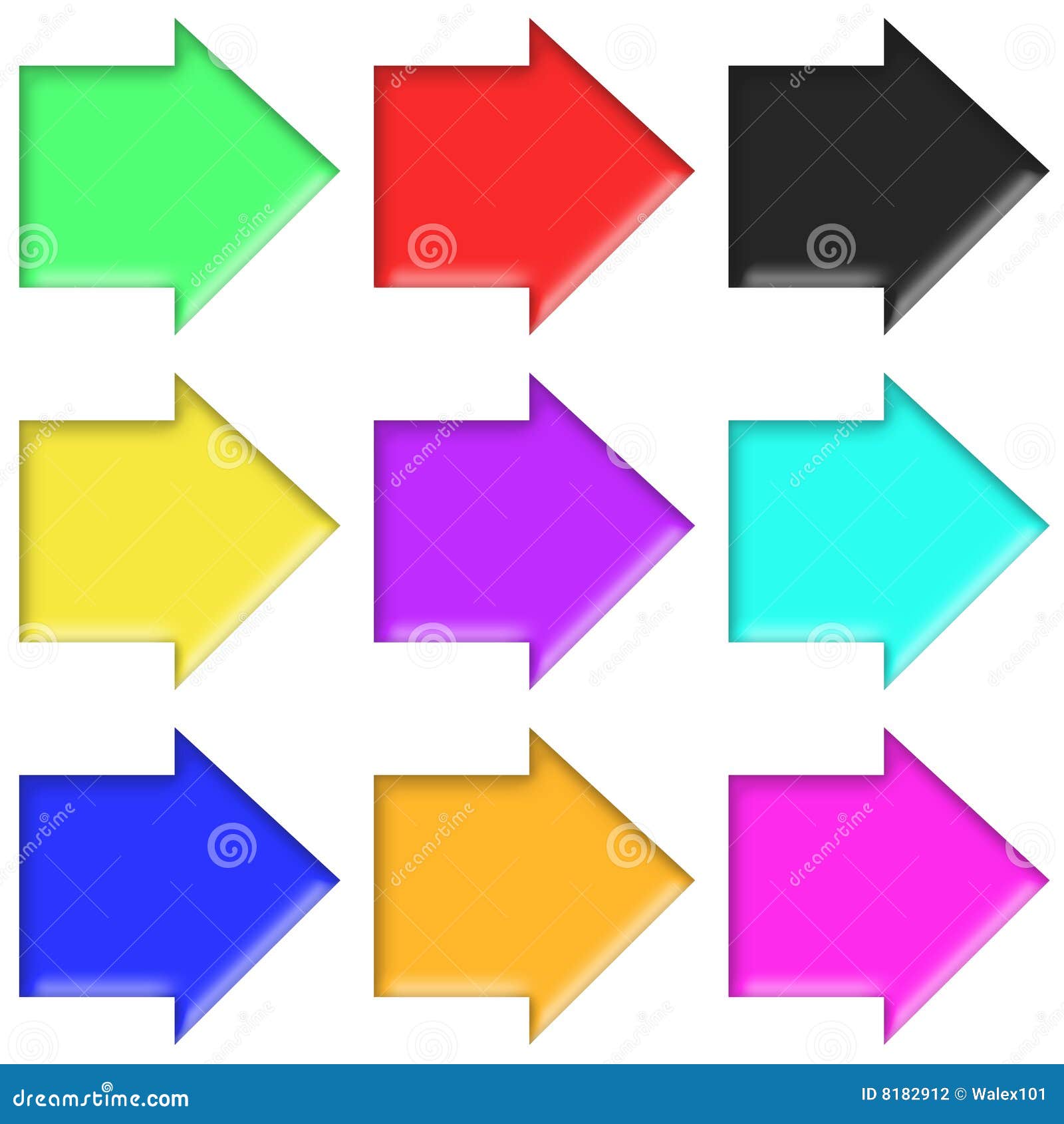 Arrows Set Plastic Style Multicolor (02) Stock Illustration ...