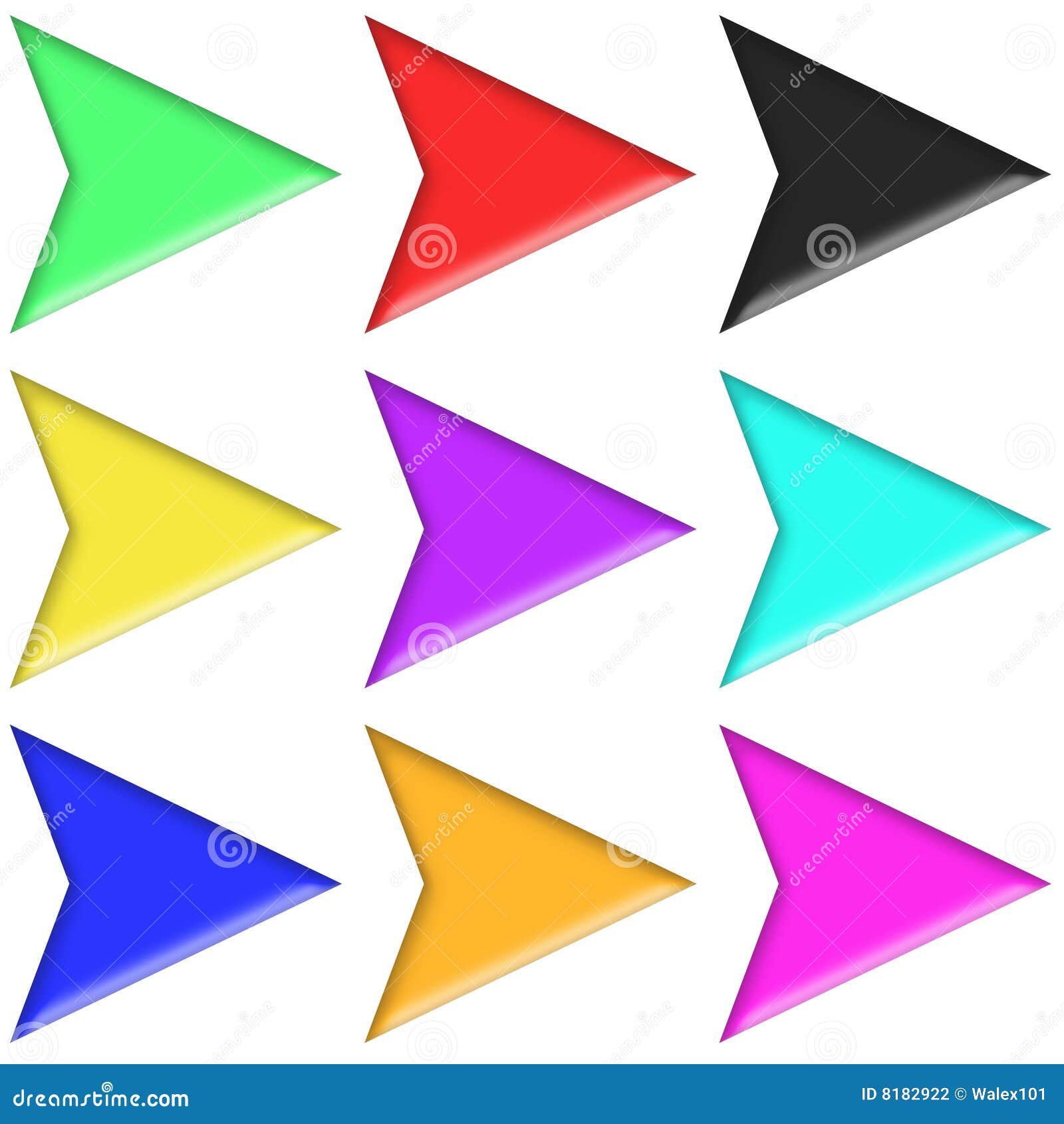 Arrows Set Plastic Style Multicolor (03) Stock Illustration ...