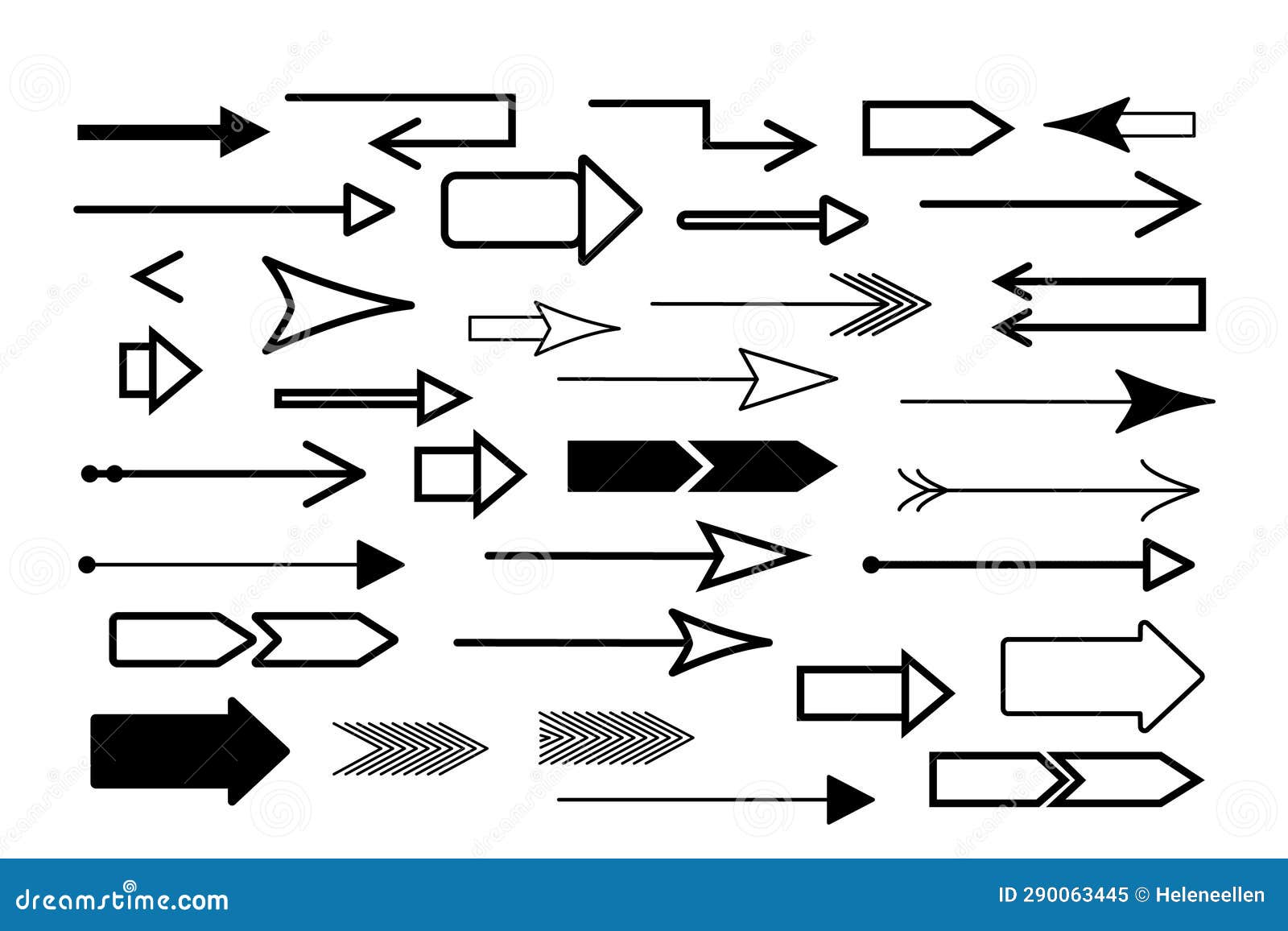 Arrows Simple Hand Drawn Vector Illustration, Sign Pointing Different ...