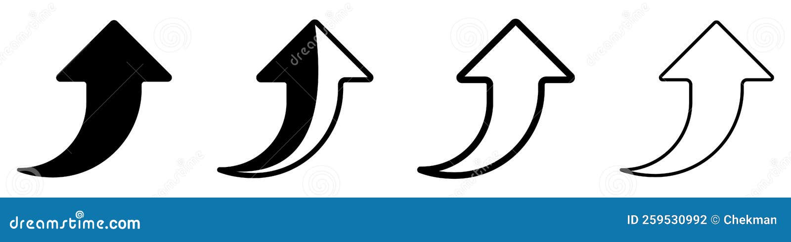 Arrows. Set of Up Arrows. Vector Illustration. Black Arrows Stock ...