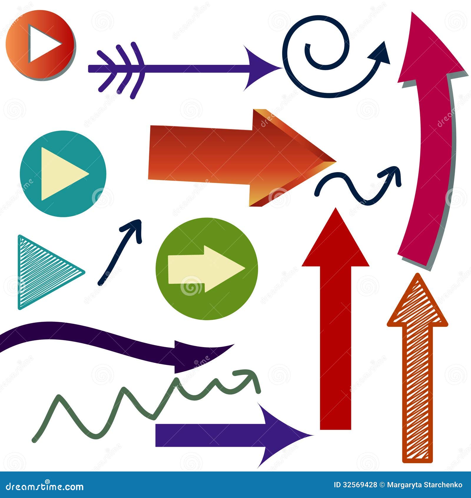 Arrows set stock vector. Illustration of success, round - 32569428