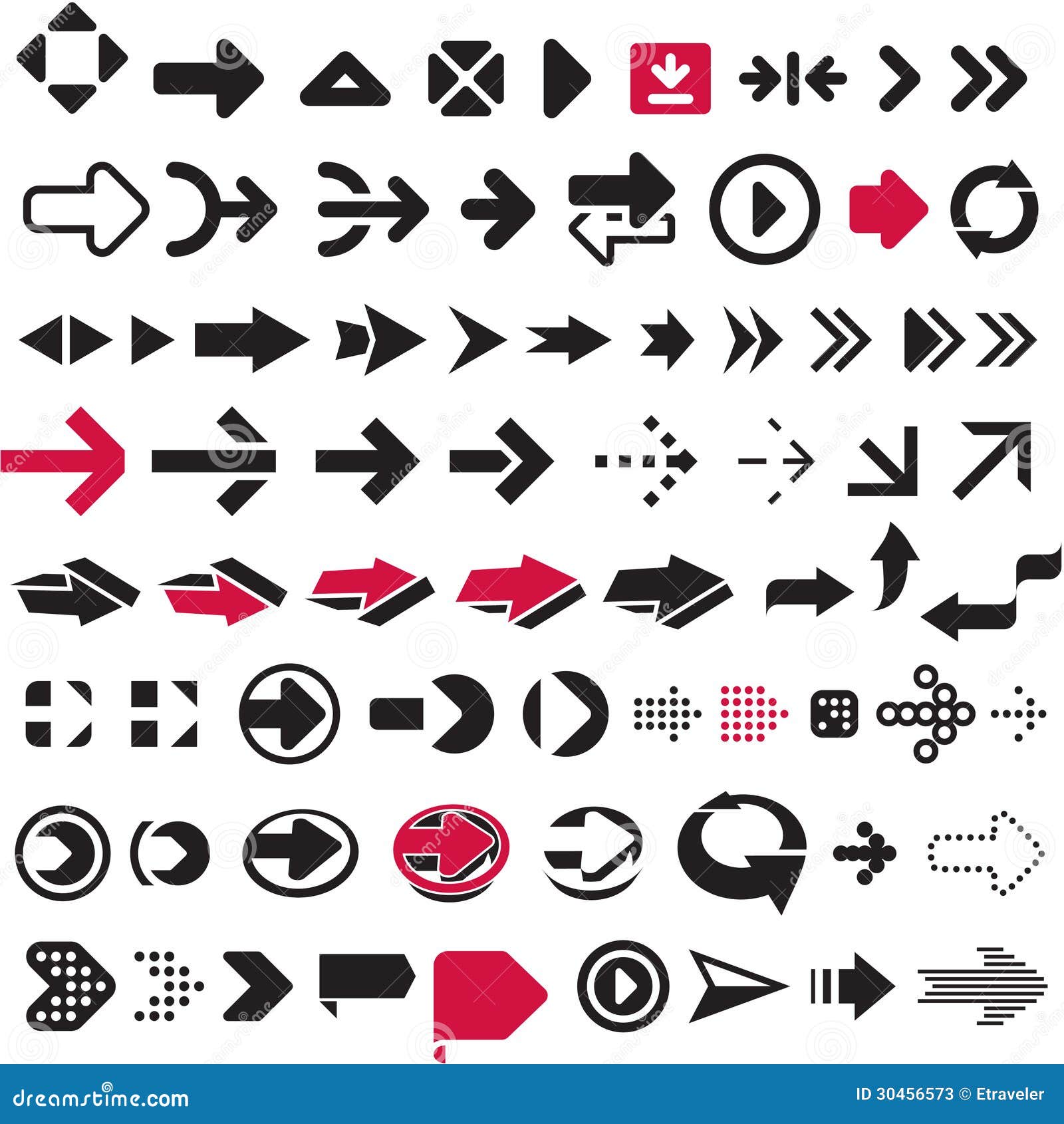 Arrows set stock vector. Illustration of designator, label - 30456573
