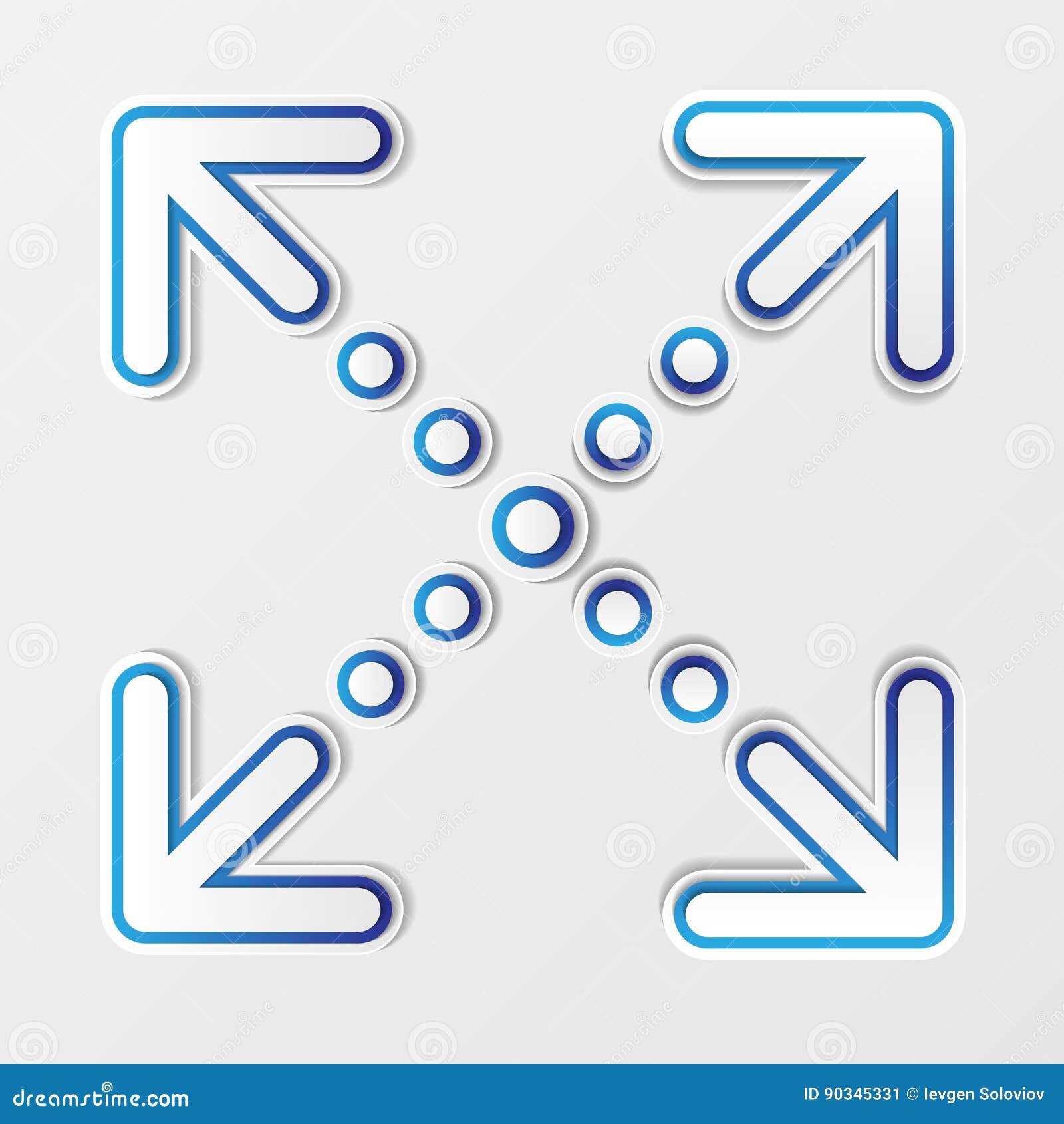 Arrows with shadow stock vector. Illustration of line - 90345331