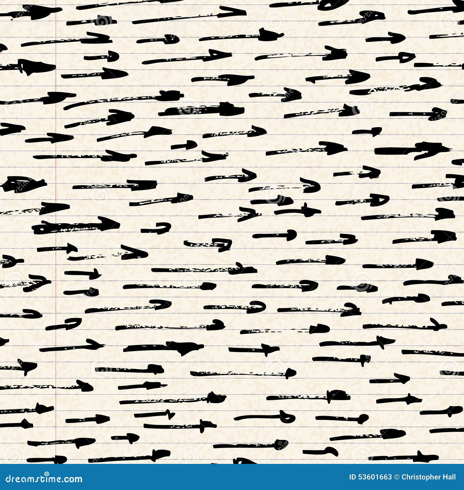 Arrows of a Sheet of Lined Paper Stock Vector - Illustration of ...