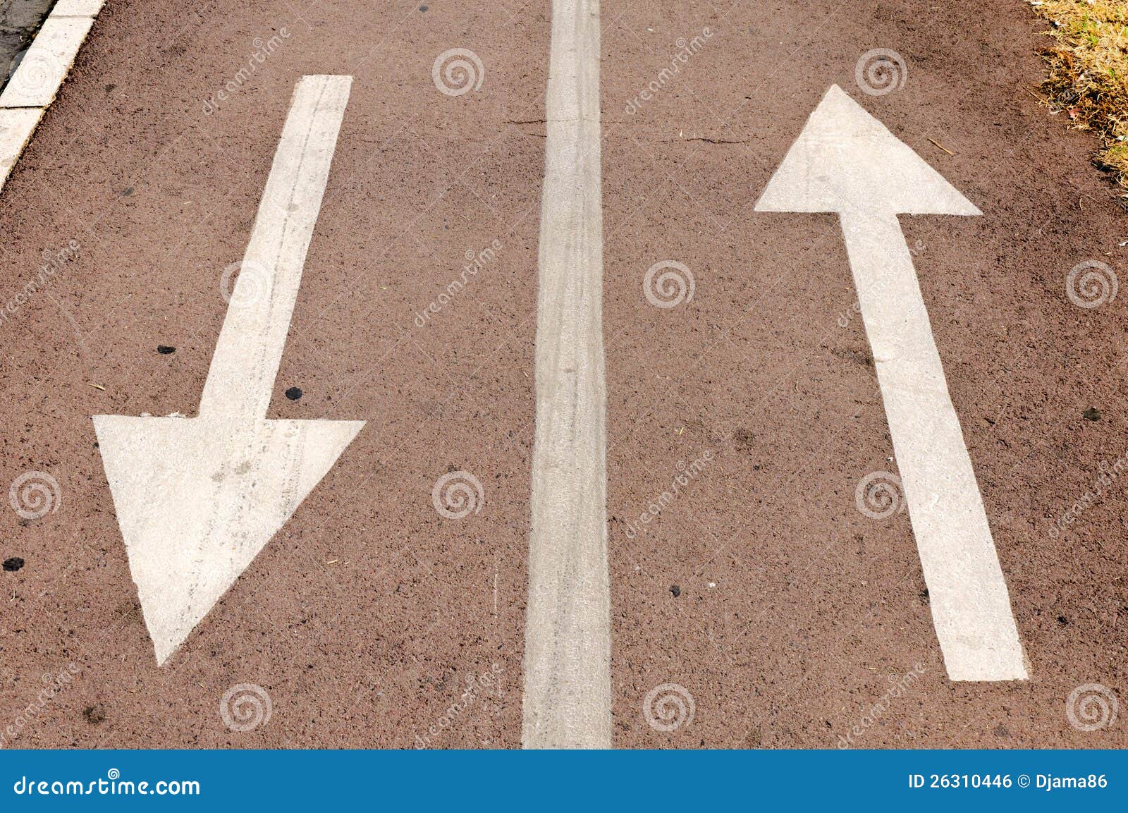 Arrows sign stock photo. Image of lane, marking, driveway - 26310446