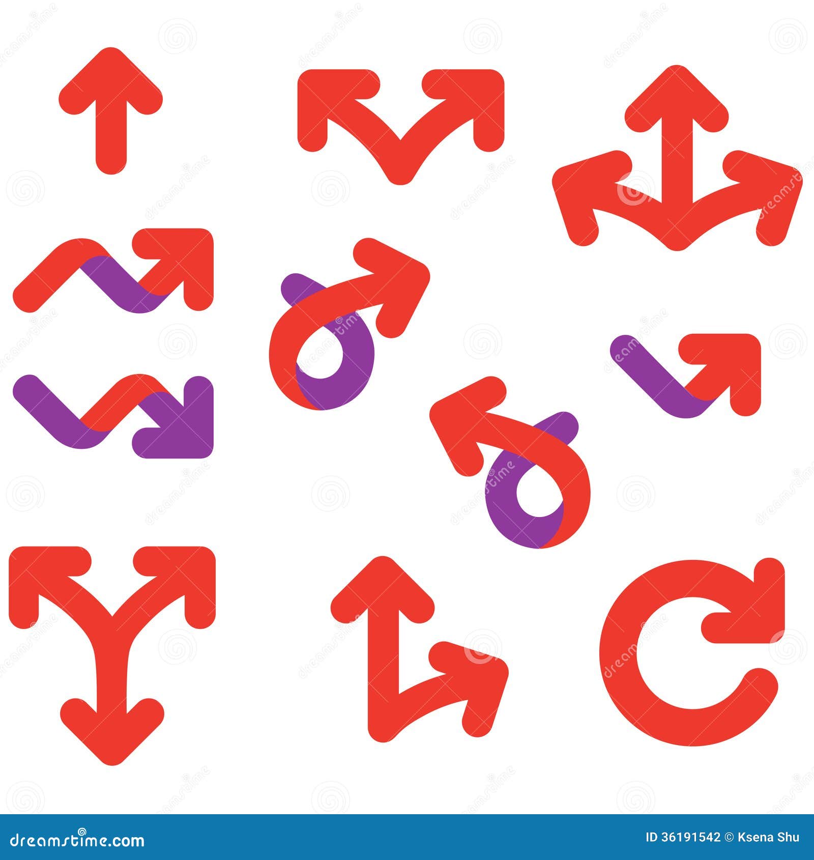 Arrows and Signs Movement Direction Icon Set Stock Vector ...