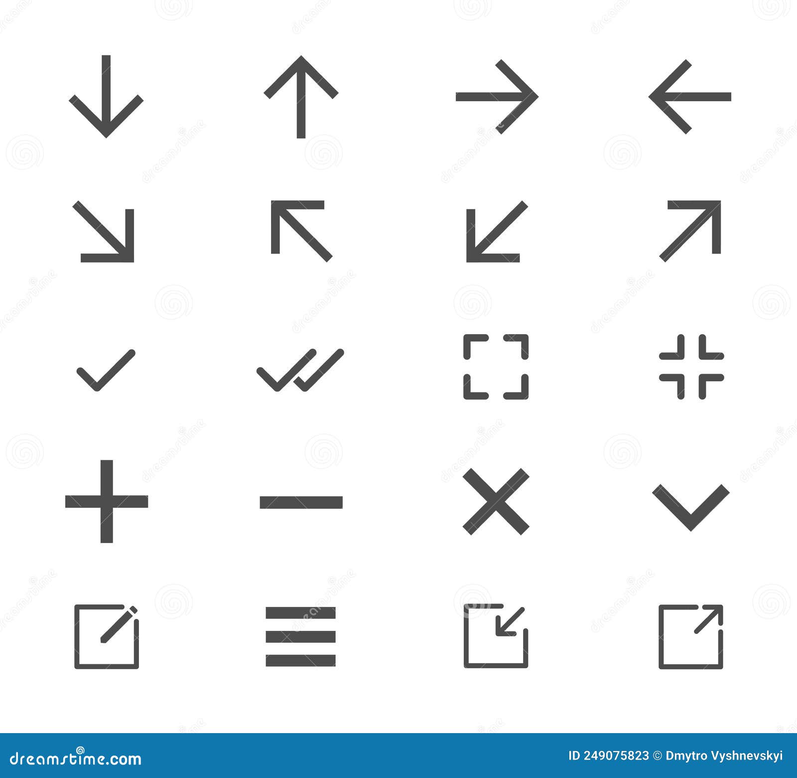 Arrows and Signs Web Icons. Ui Elements Stock Vector - Illustration of ...