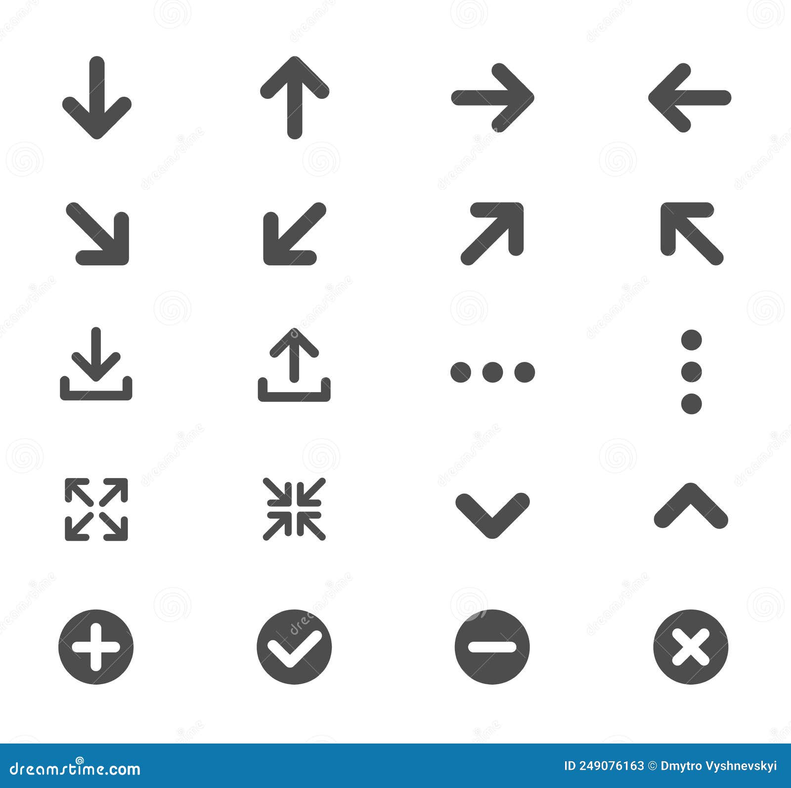 Arrows and Signs Web Icons. Ui Elements Stock Vector - Illustration of ...