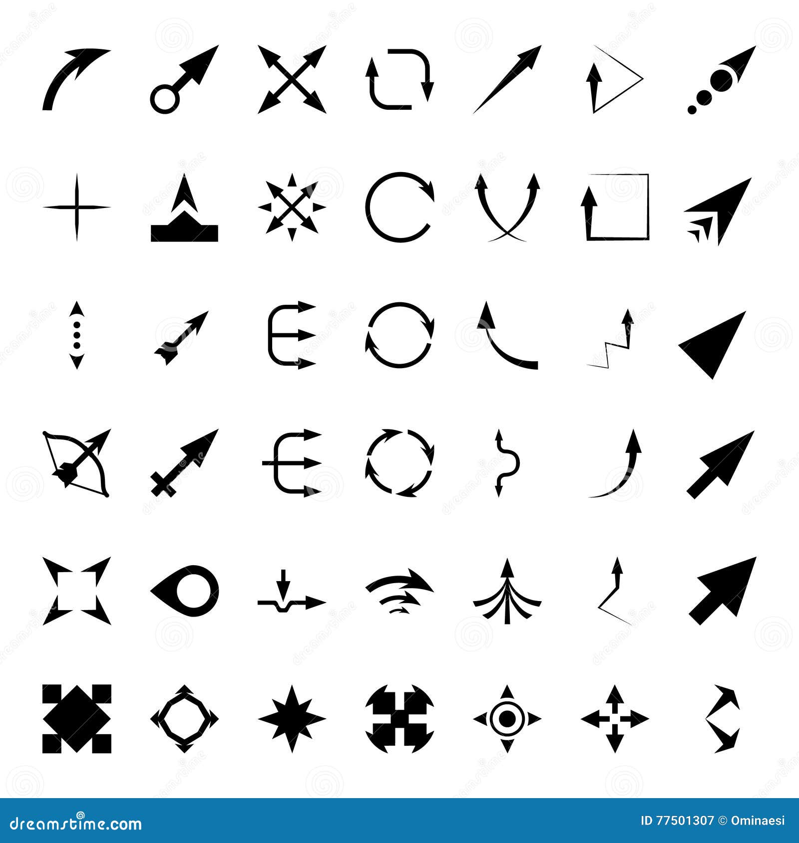 Arrows Silhouette Direction Signs Design Template Elements Vector ...