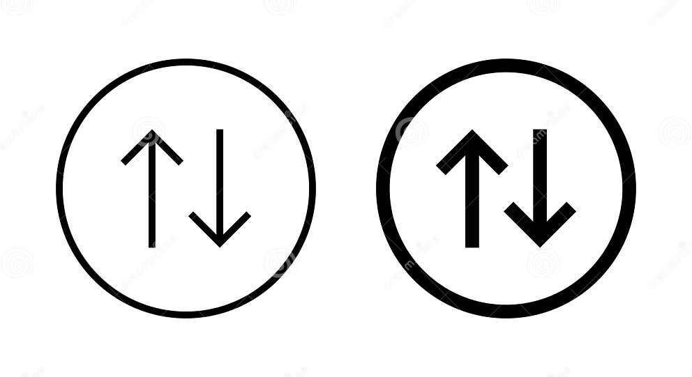 Arrows Sort Icon on Circle Line. Item Sorting Sign Symbol Stock Vector ...