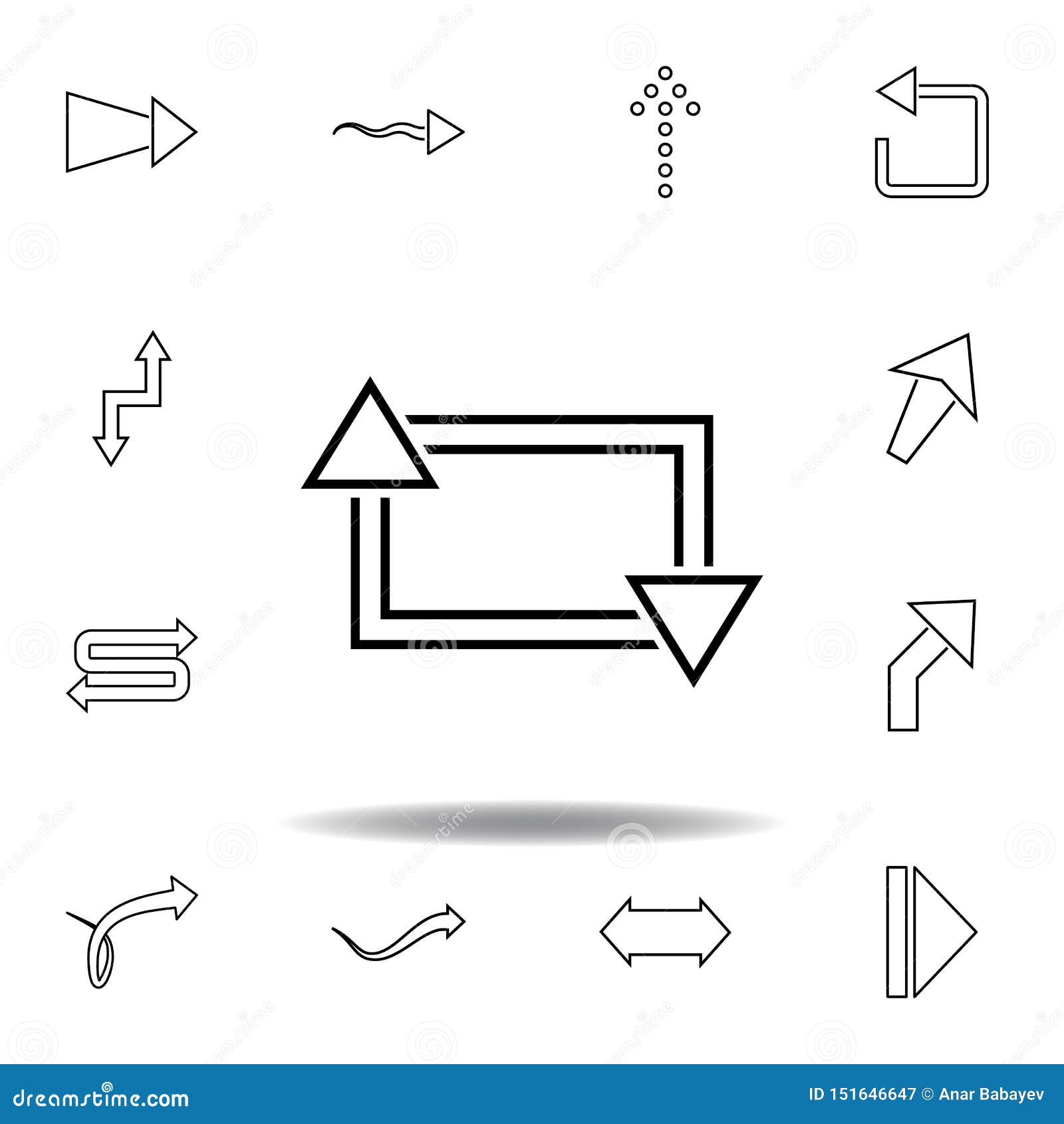 Arrows in a Square Icon. Thin Line Icons Set for Website Design and ...