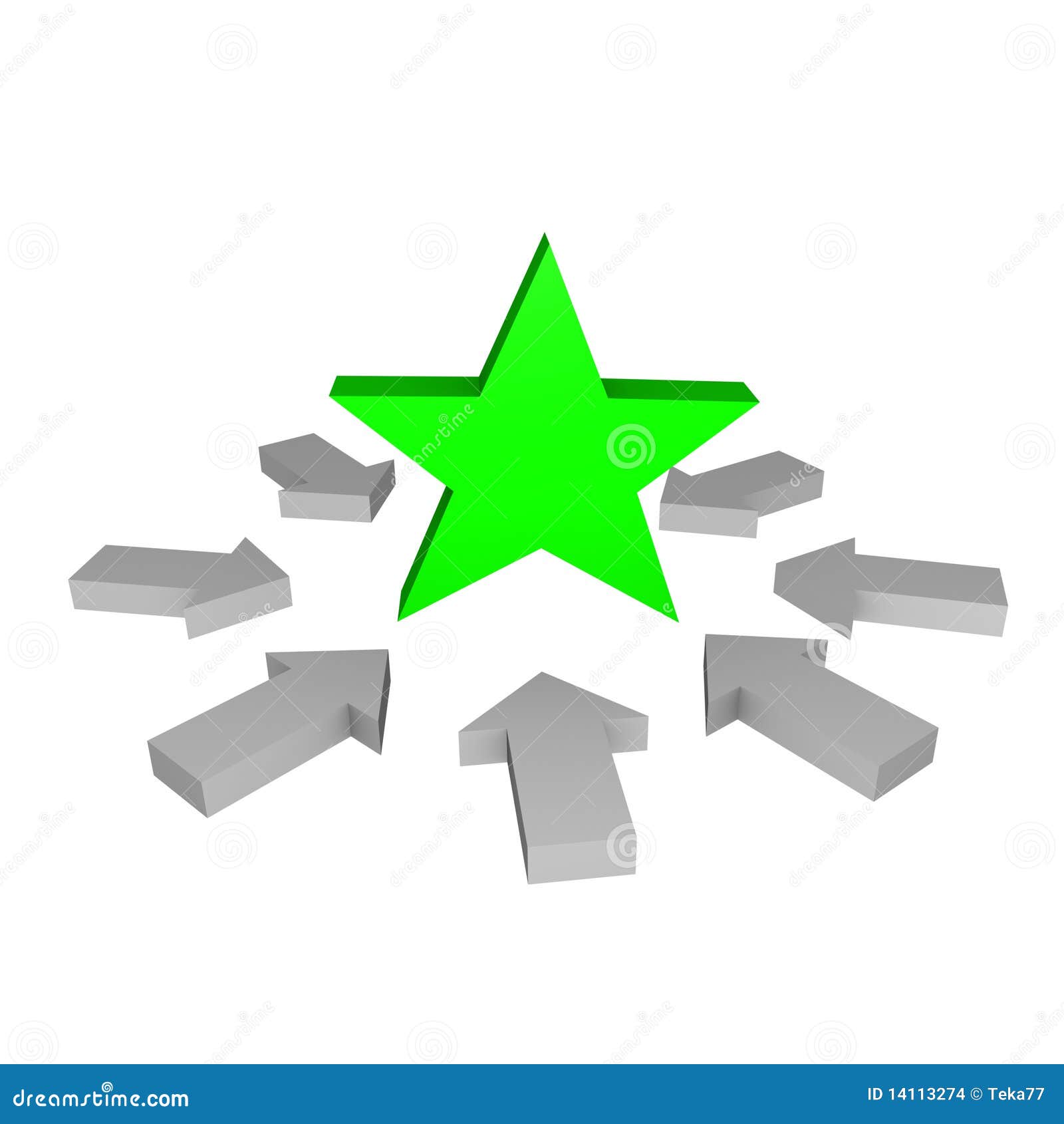 Arrows on Star 3d stock illustration. Illustration of enviroment - 14113274