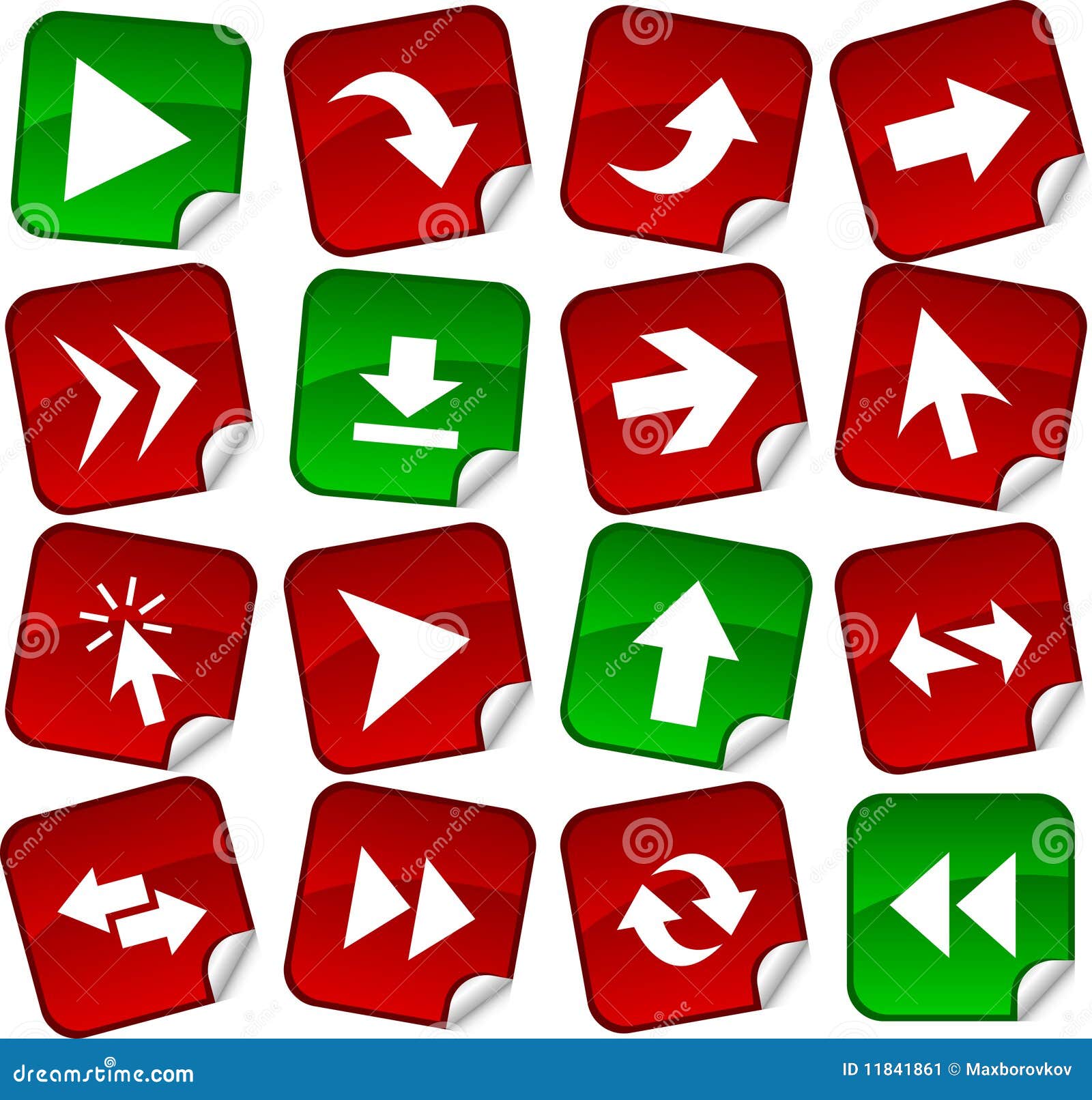 Arrows stickers. stock vector. Illustration of button - 11841861