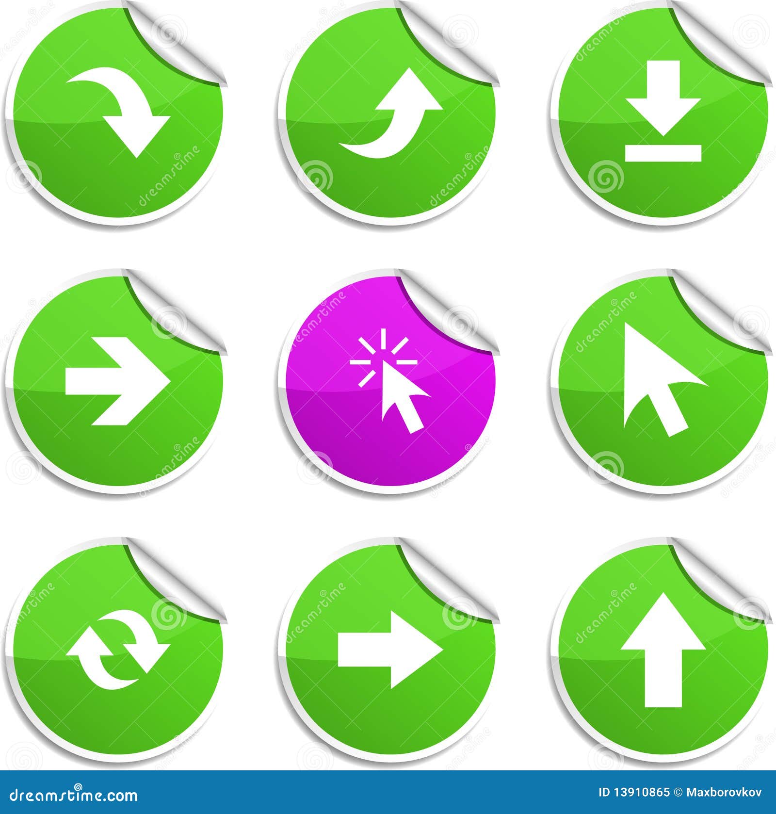 Arrows stickers. stock vector. Illustration of refresh - 13910865