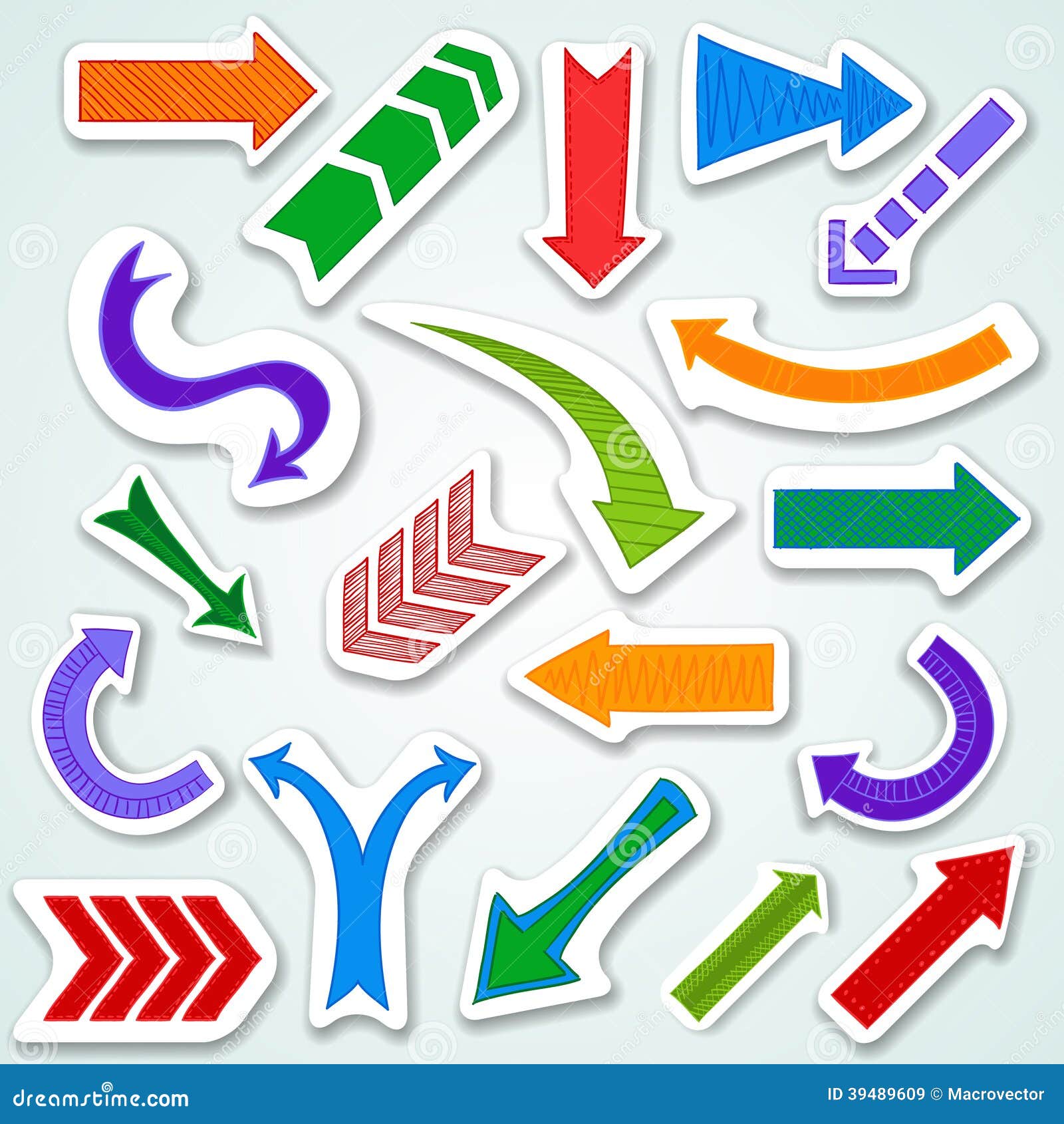 Arrows stickers set stock vector. Illustration of pointer - 39489609
