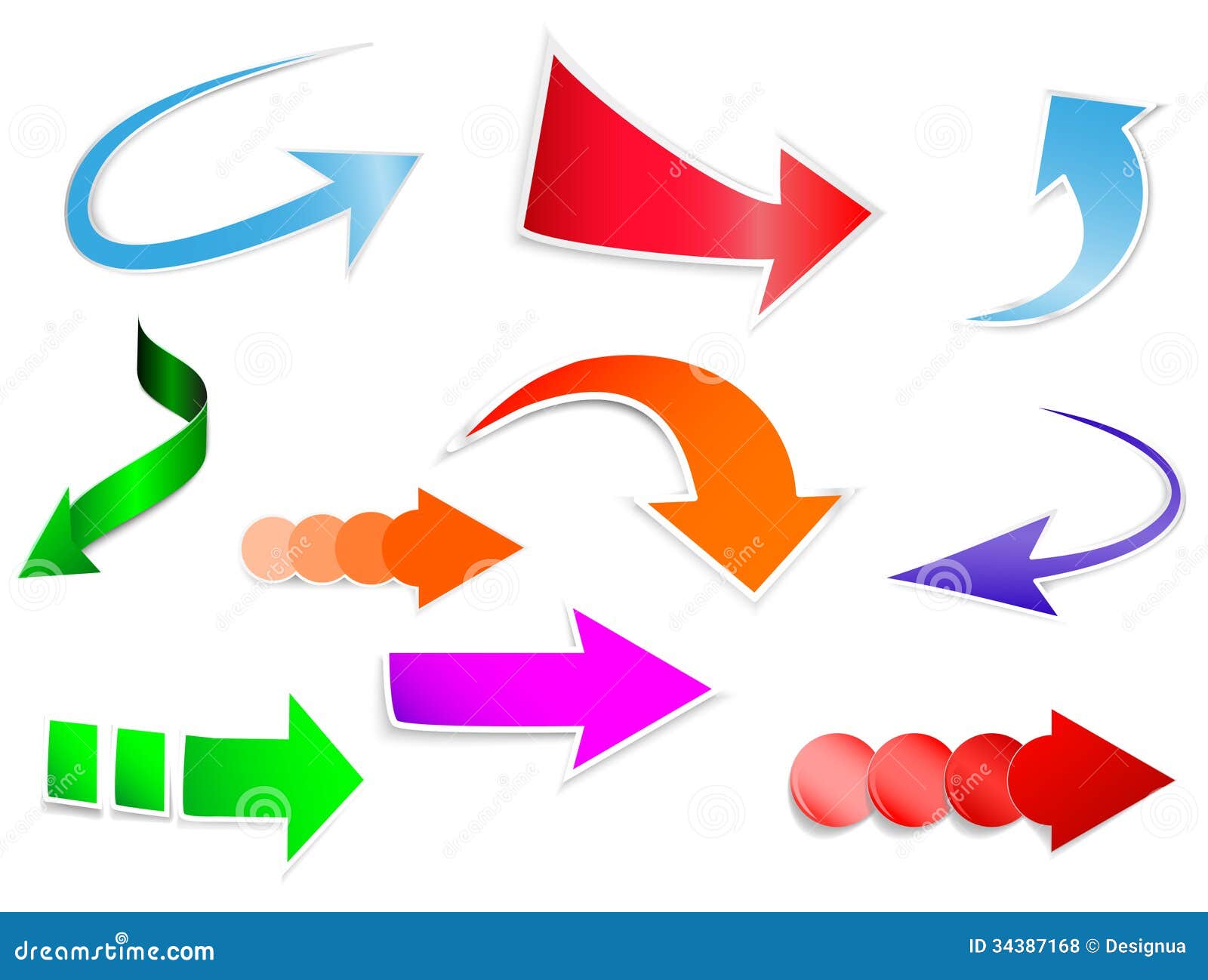 Arrows stickers set stock vector. Illustration of decoration - 34387168