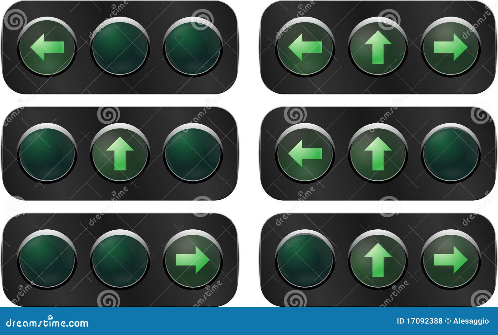 Arrows stop light set stock vector. Illustration of lighting - 17092388