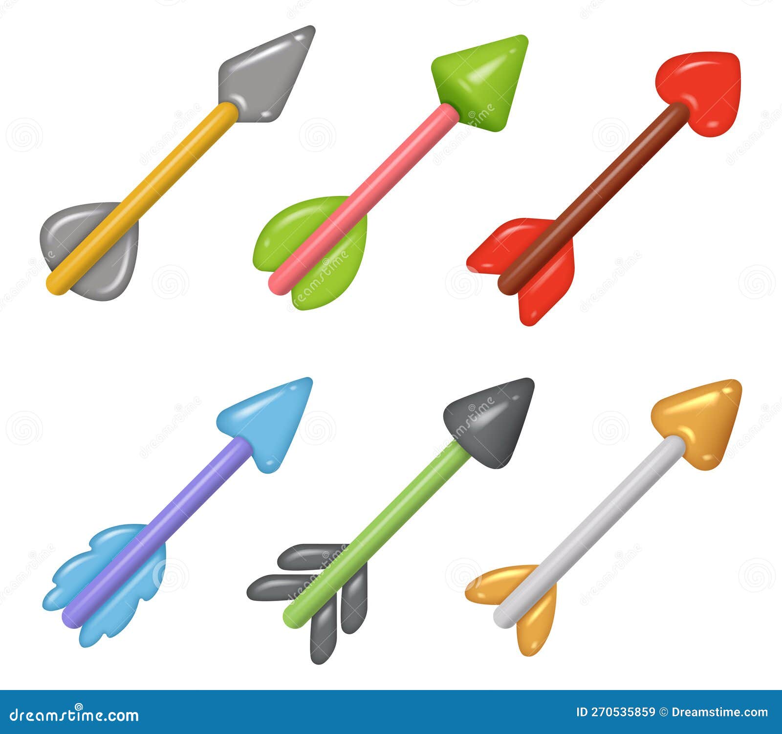 Arrows. Stylized Game Symbols Perky Arrows Collection Decent Vector Set ...