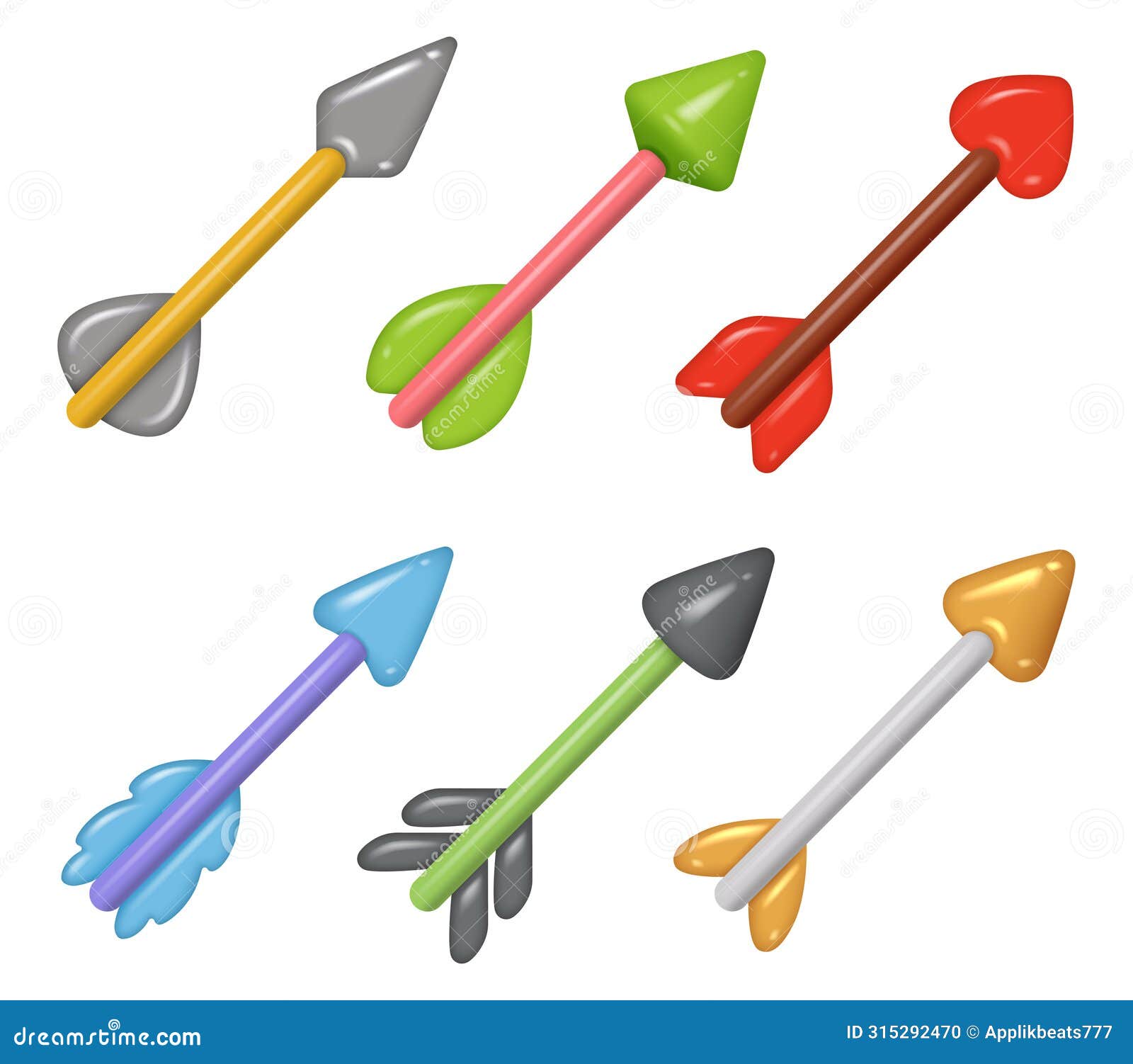 Arrows. Stylized Game Symbols Perky Arrows Collection Decent Vector Set ...