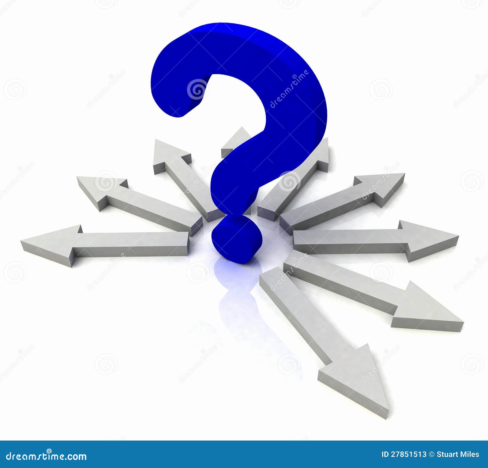 Arrows Surrounding Blue Question Shows Choice Stock Illustration ...