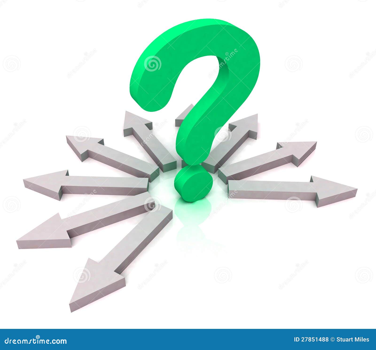 Arrows Surrounding Green Question Shows Choice Stock Illustration ...