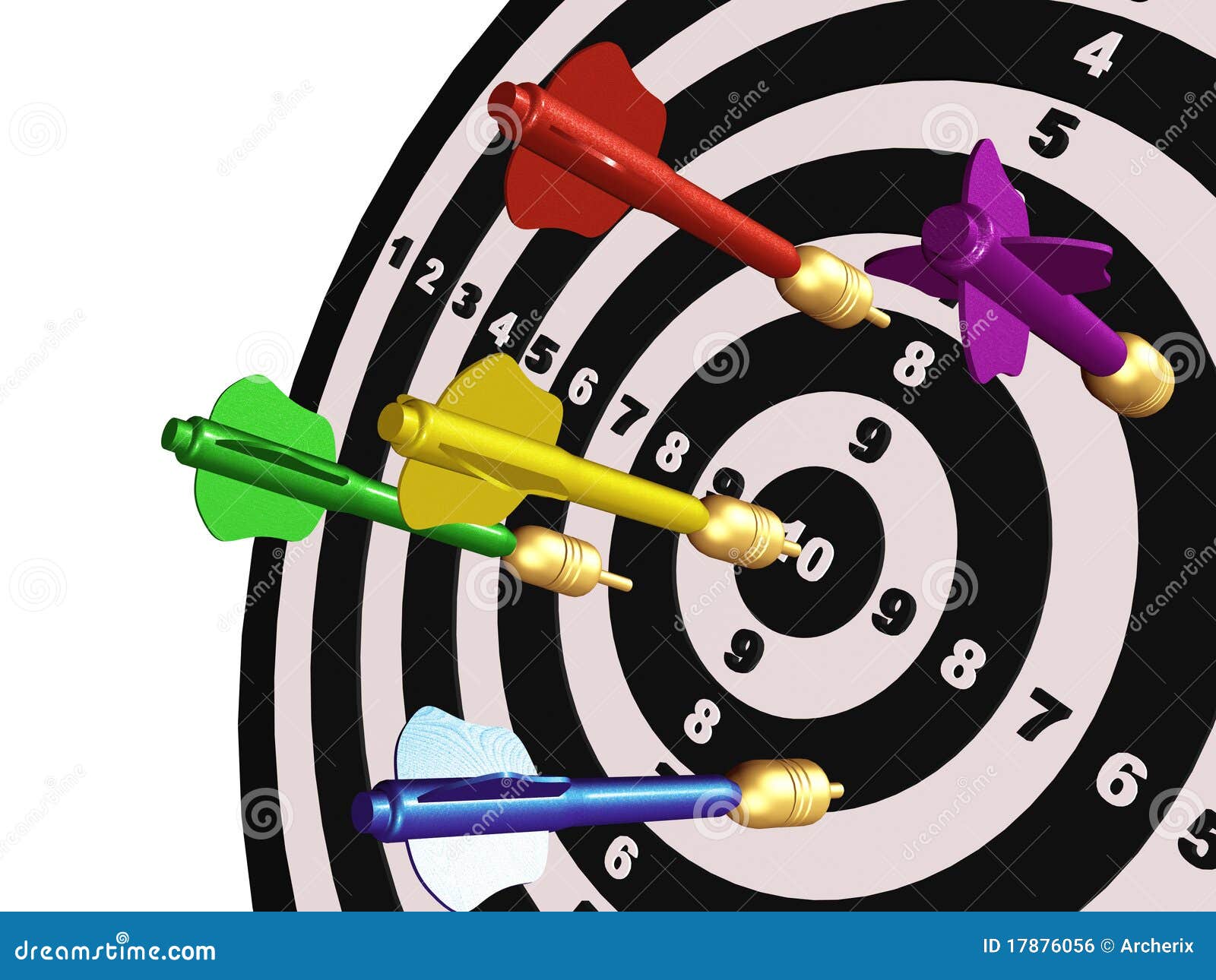 Arrows on the target stock illustration. Illustration of achievement ...