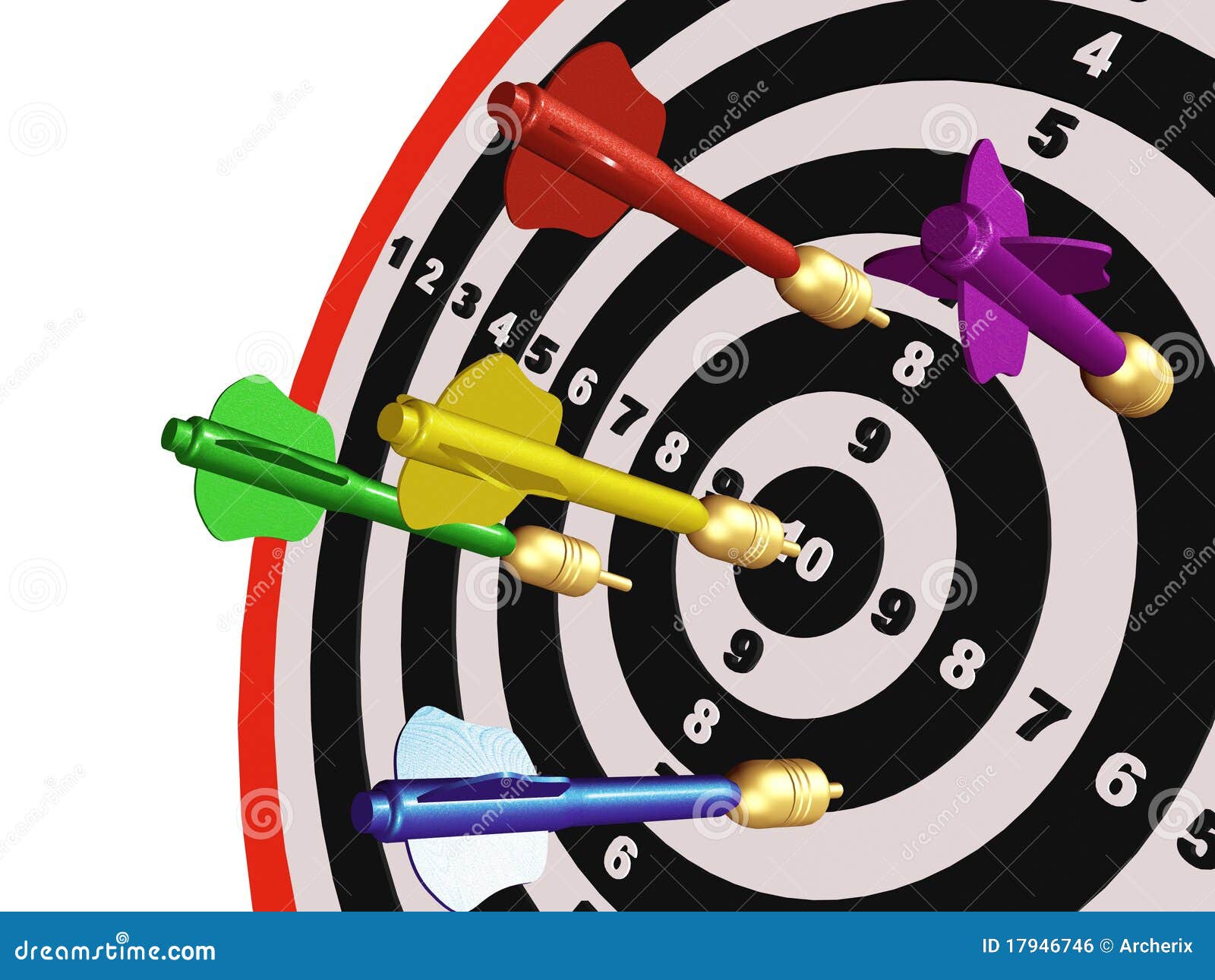 Arrows on the target stock illustration. Illustration of competitive ...