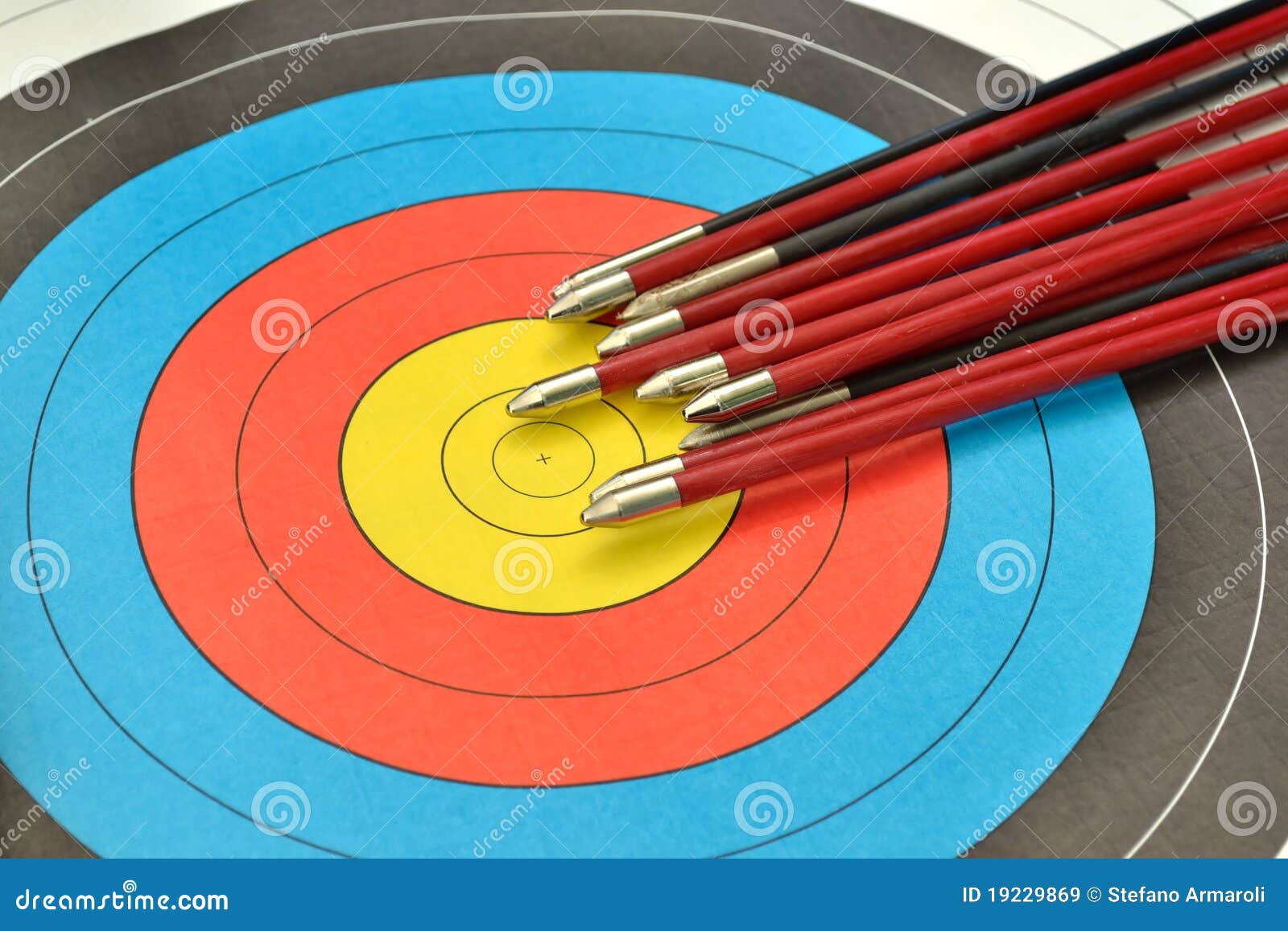 Arrows on target stock image. Image of archery, shooting - 19229869