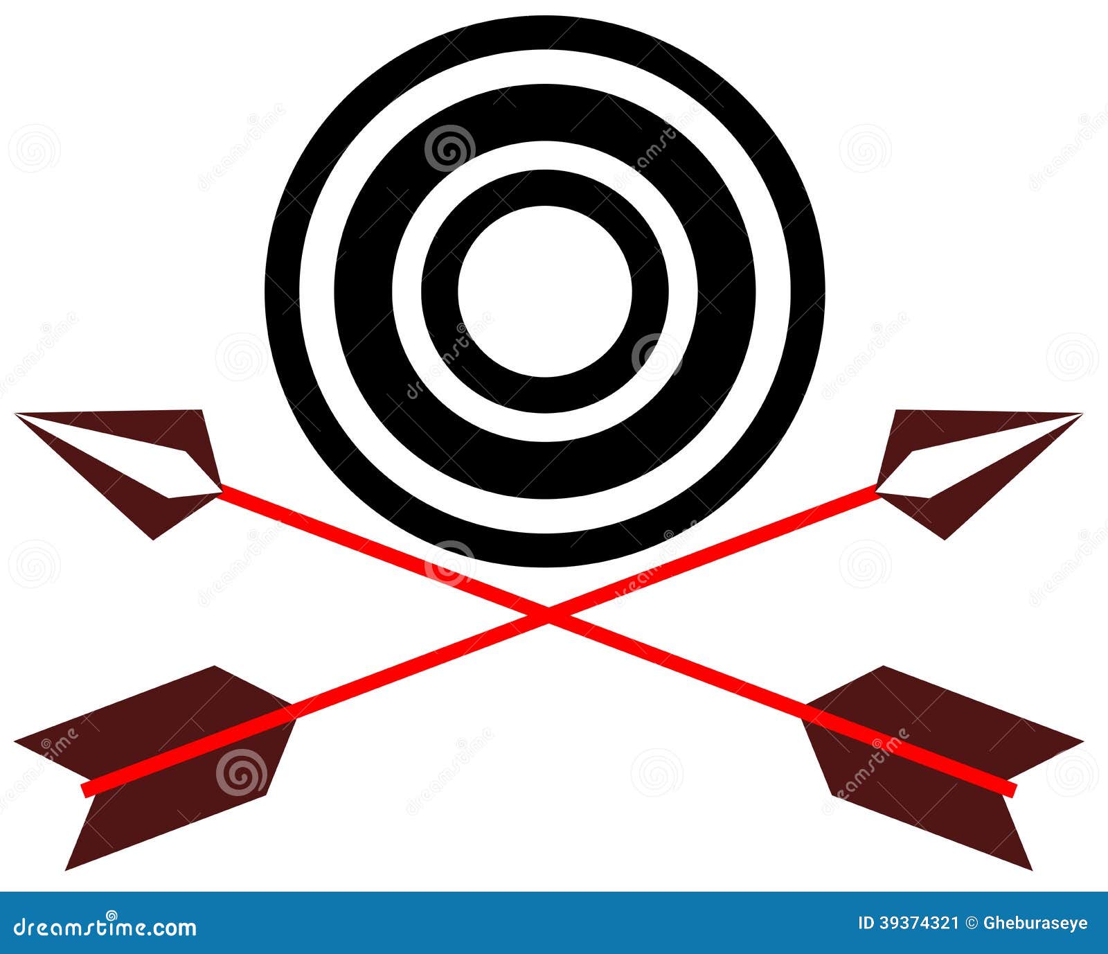 Stylized Arrows and Target Isolated Stock Vector - Illustration of ...