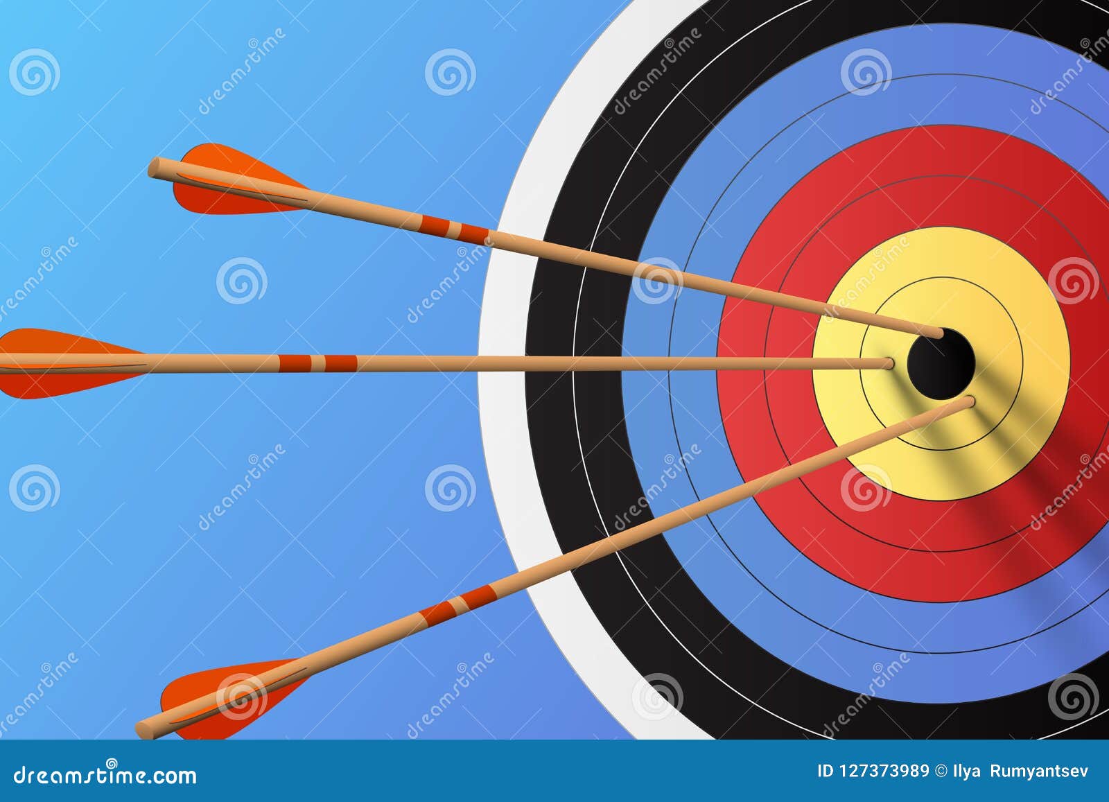 Arrows in the Target, Vector Illustration Stock Vector - Illustration ...