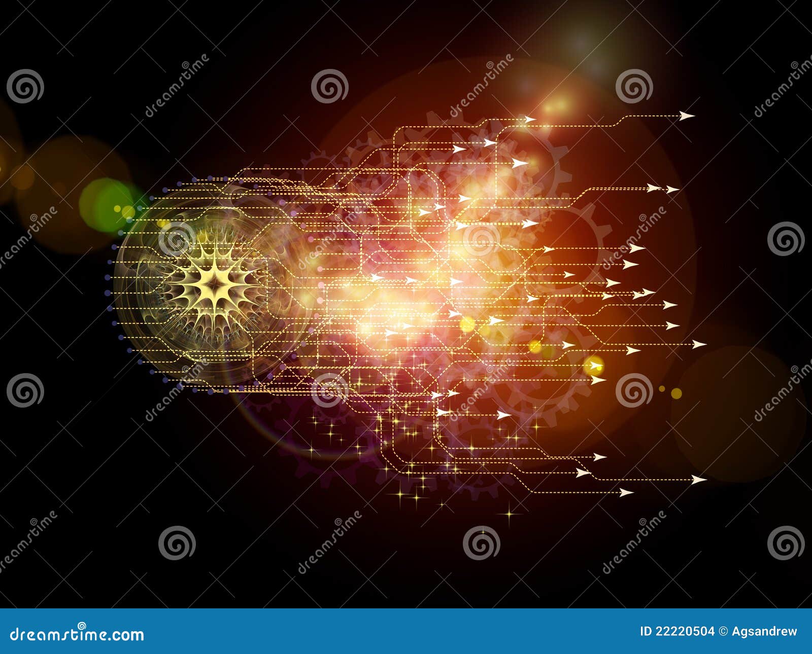 Arrows of Technology stock illustration. Illustration of yellow - 22220504
