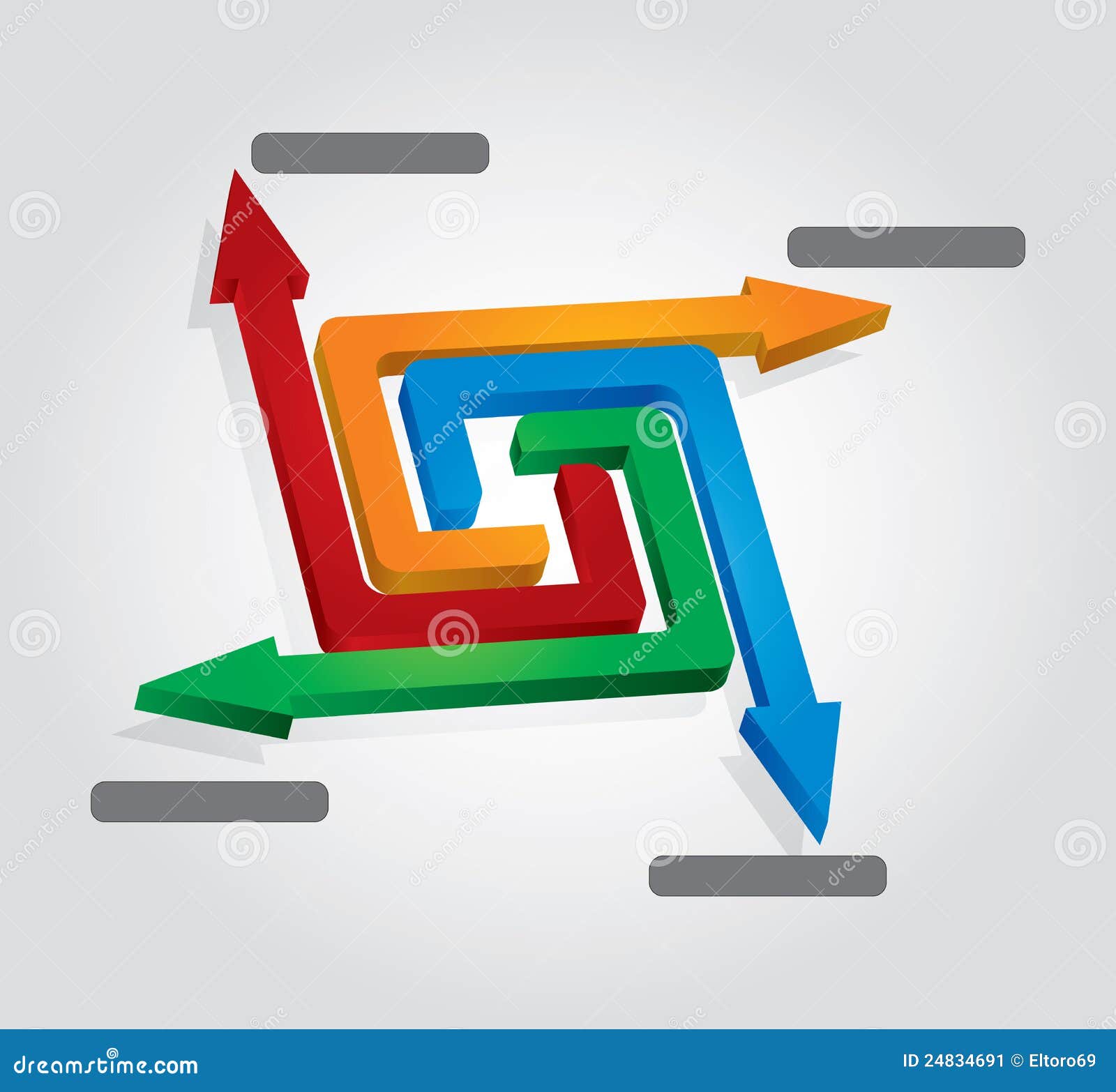 Arrows Template Infographic With Skew Box Ups And Down On Arrow Line ...