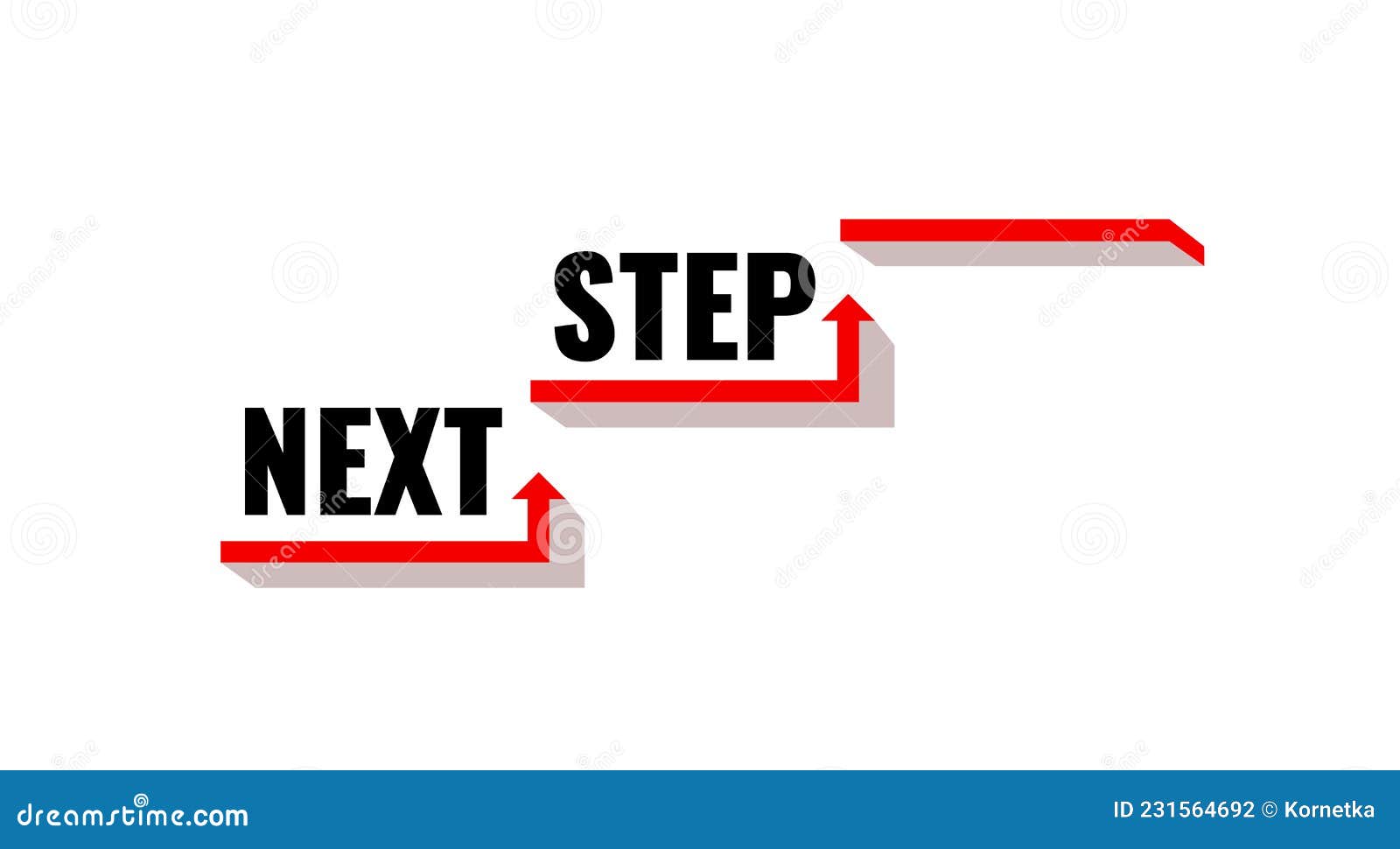 Arrows with Text Next Steps. Red Arrow Up and Right Stock Vector ...