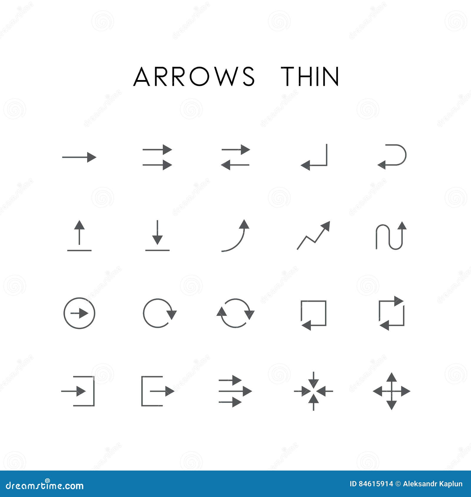 Arrows thin icon set stock vector. Illustration of refresh - 84615914