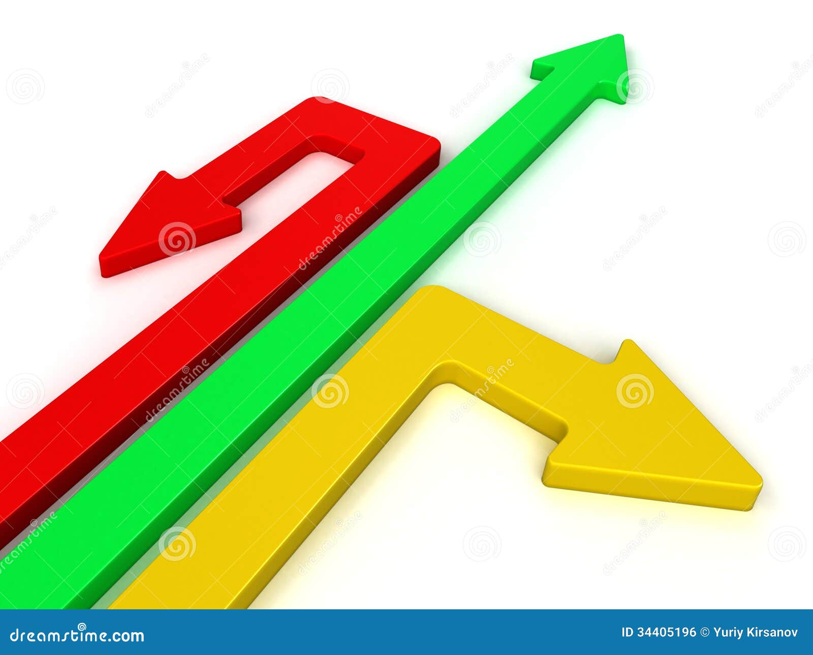 Arrows in three directions stock illustration. Illustration of signs ...