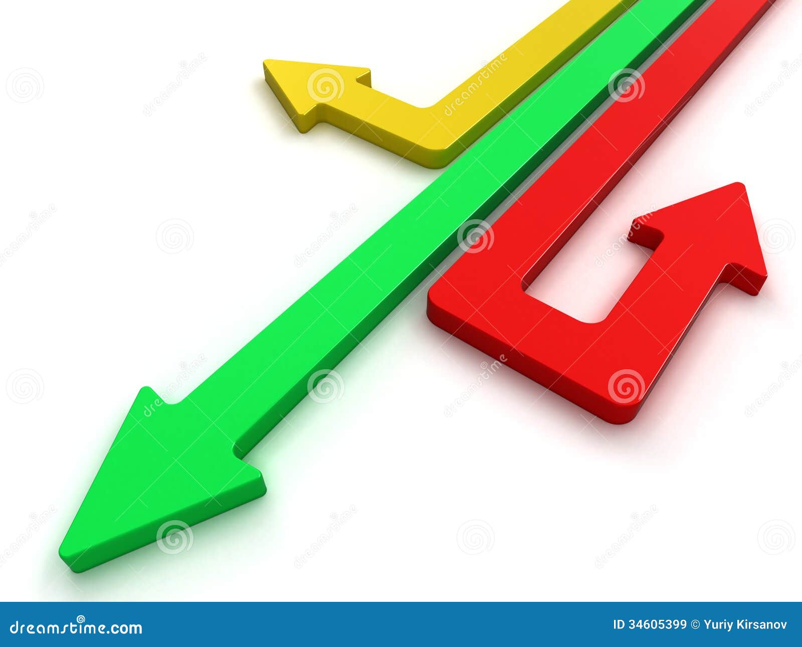 Arrows in three directions stock illustration. Illustration of shapes ...