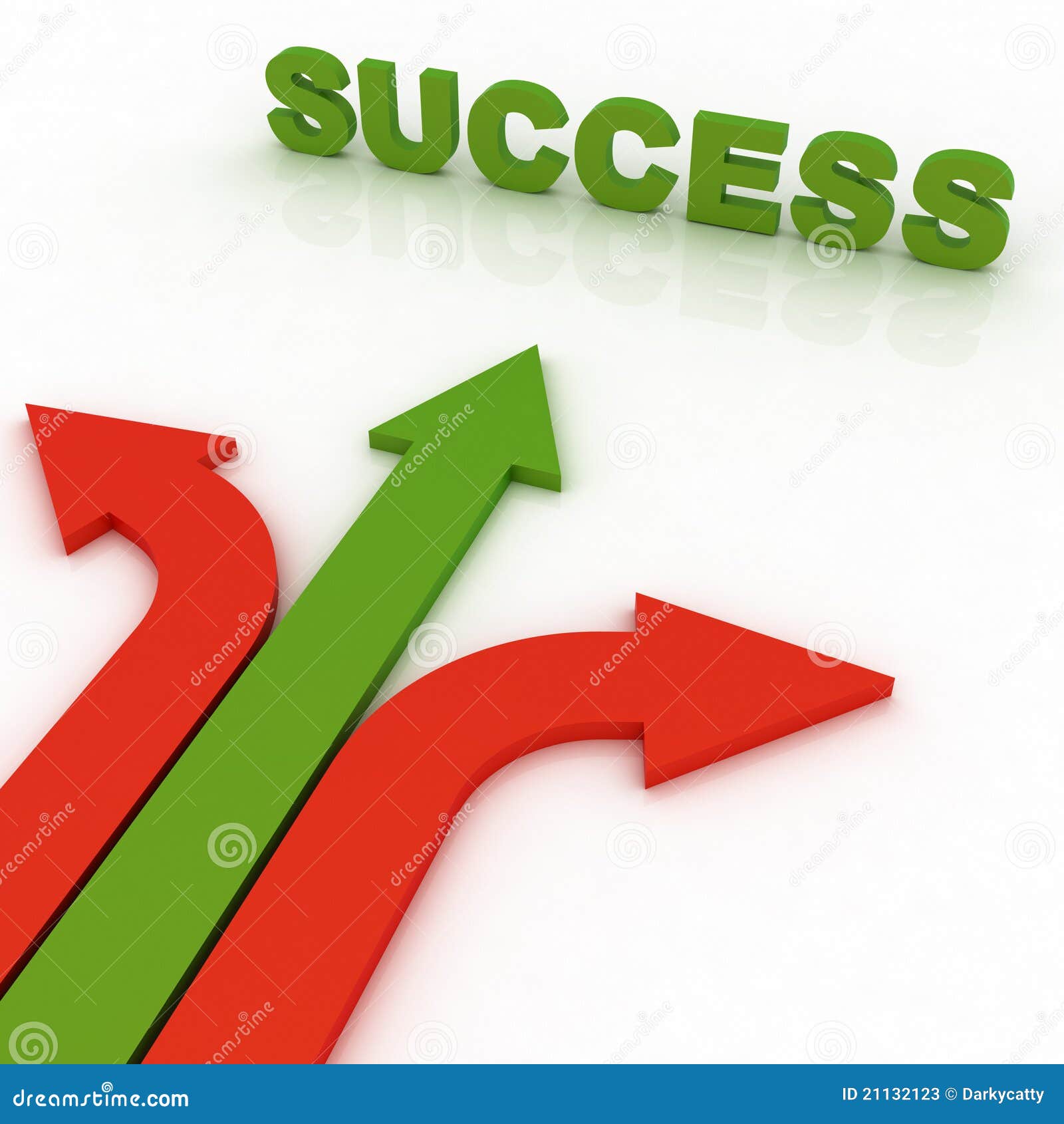 Arrows in Three Directions with Success Stock Illustration ...