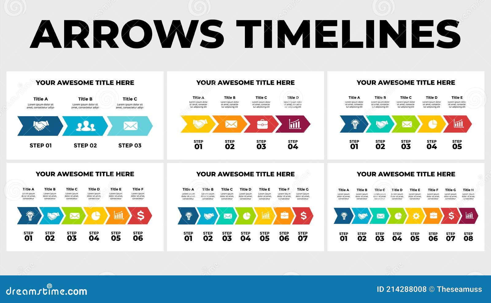 Arrows Timelines Vector Infographic. Presentation Slide Template. Chart ...