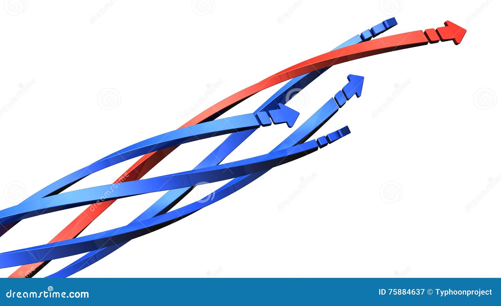 5 Arrows To Rise while Tangled in a Spiral. Stock Illustration ...