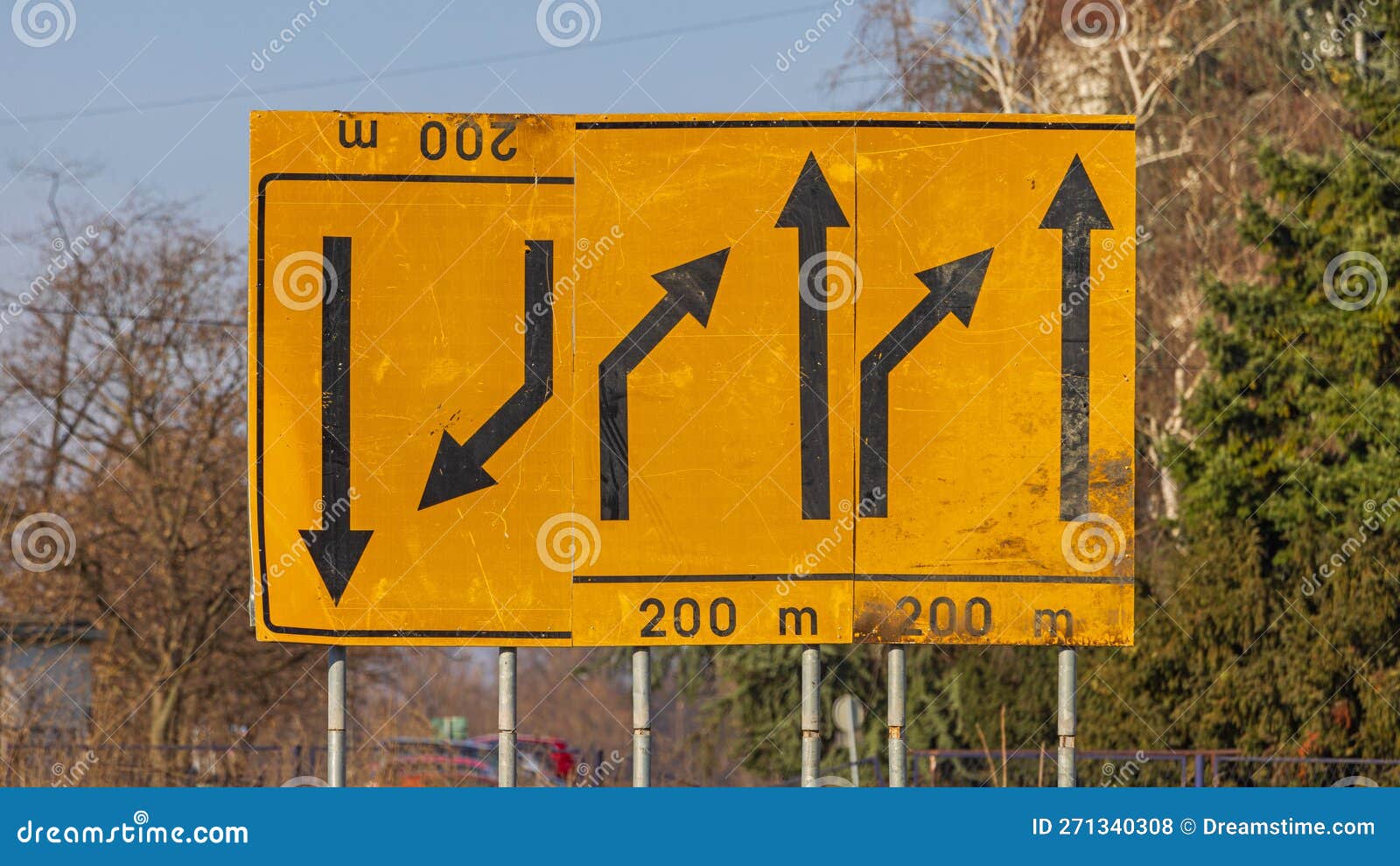 Arrows Traffic Signs stock photo. Image of lane, chaotic - 271340308