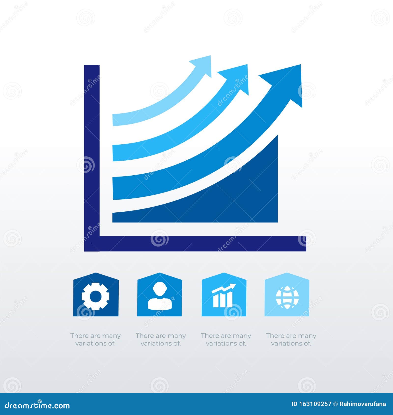 Arrows Up Chart Infographic Template Design. Business Concept Infograph ...