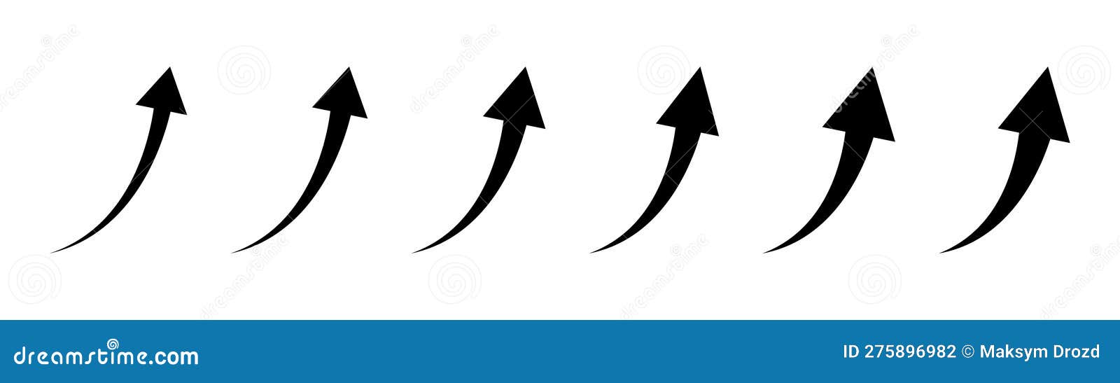 Arrows Up. Curved Arrow Icon. Arrow Pointer Icon. Set of Arrows. Black ...